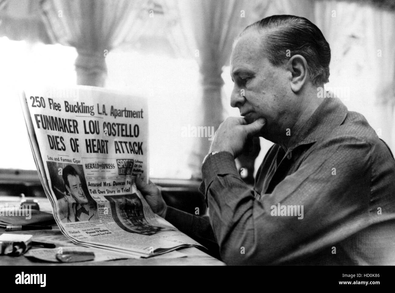 BUD ABBOTT mourns the news that his former partner LOU COSTELLO has ...