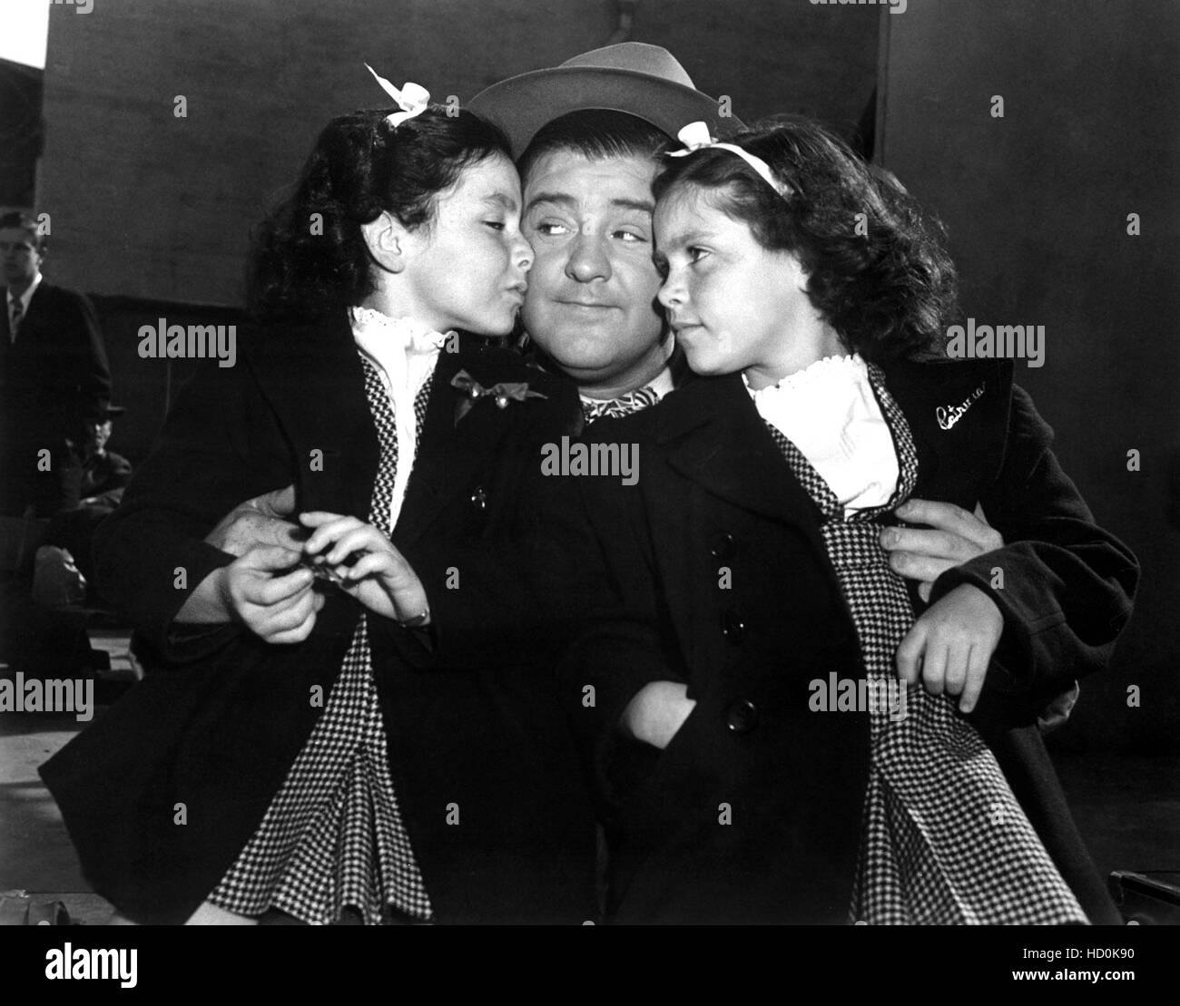 CAROLE COSTELLO, LOU COSTELLO and PATRICIA ANNE COSTELLO on the set of ...