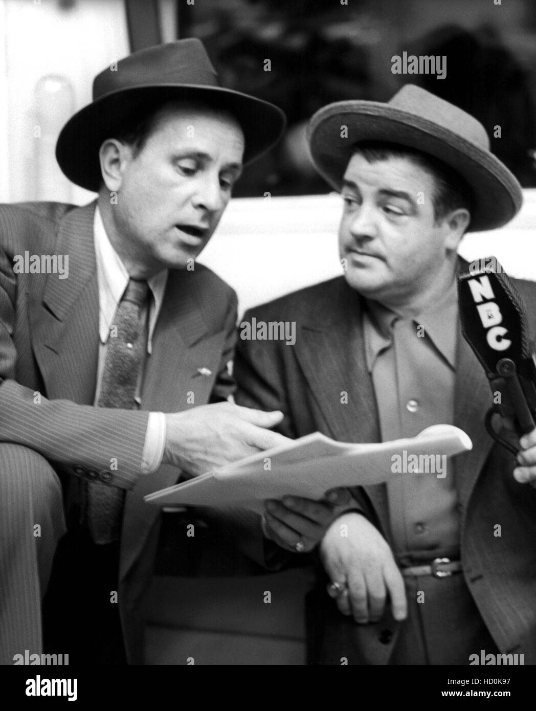 BUD ABBOTT and LOU COSTELLO [Abbott & Costello] rehearse for their N.B ...