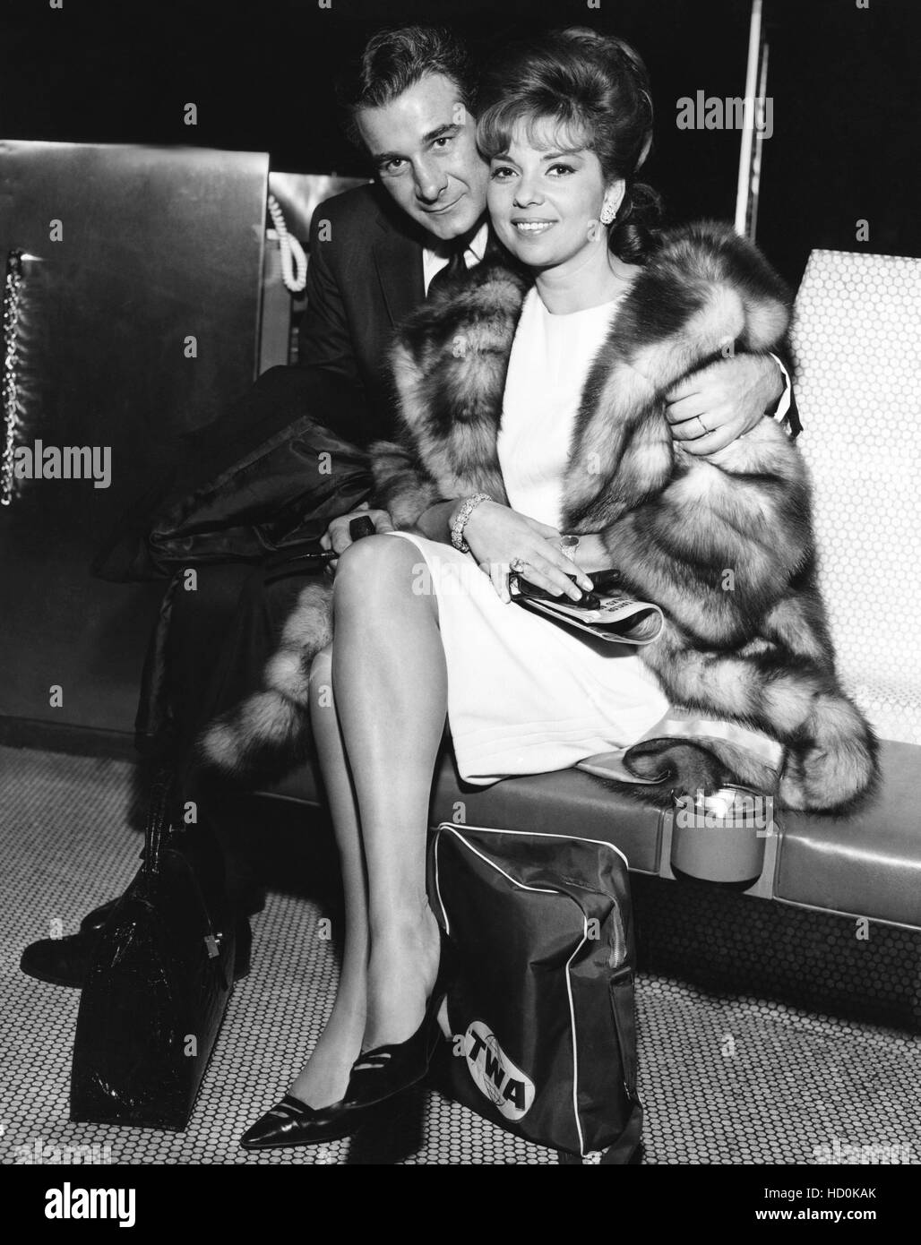 Abbe Lane, right, and her second husband, agent Perry Leff, at Kennedy ...