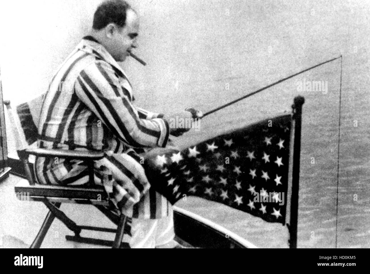AL CAPONE, fishing from the deck of his yacht Stock Photo - Alamy