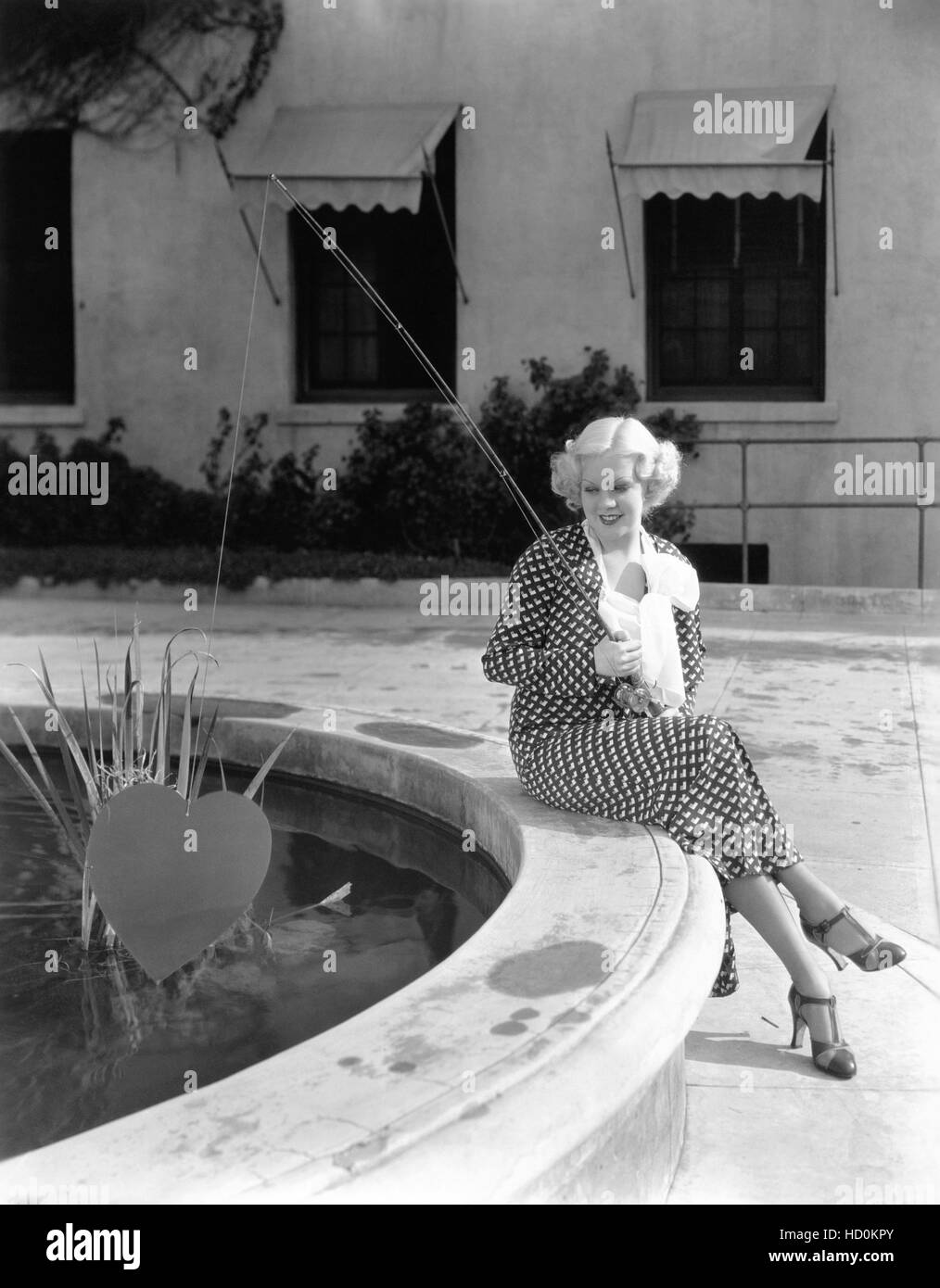 Alice Faye, fishing for love on Valentine's Day, 1935 Stock Photo - Alamy