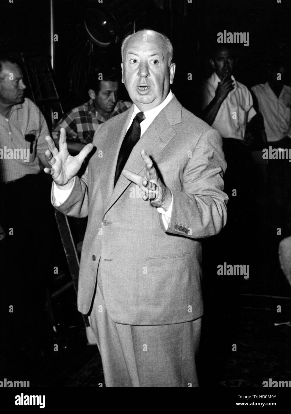 Alfred Hitchcock, on set, 1950s Stock Photo - Alamy