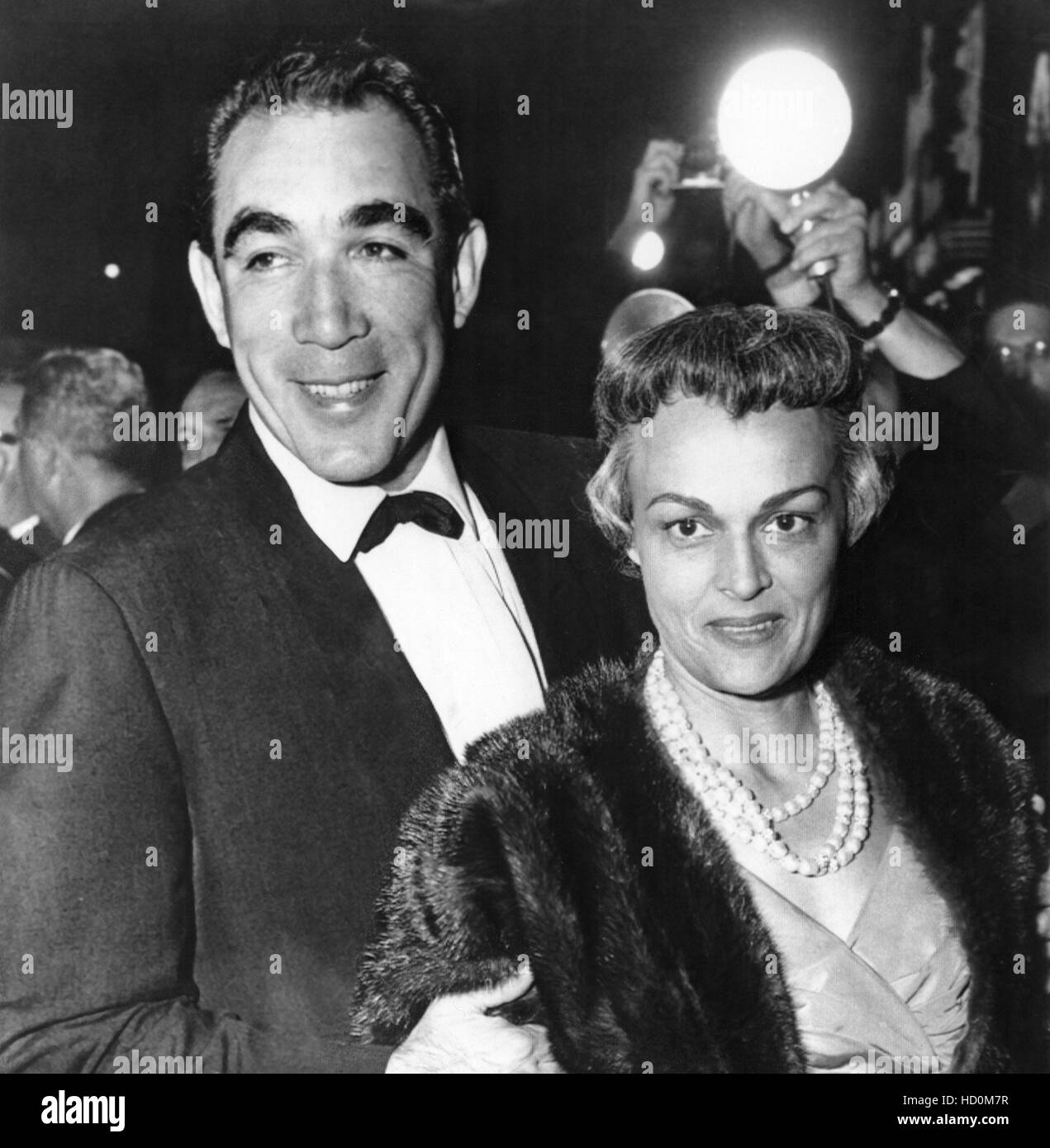 Anthony Quinn with wife Katherine at 29th Academy Awards, 1957 Stock ...