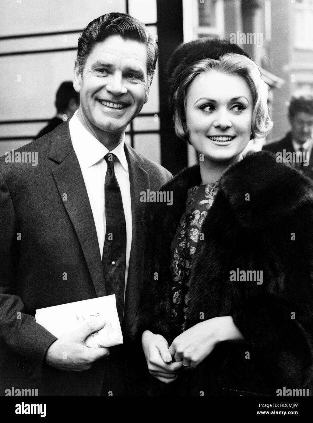 British actor Anthony Steel, left, and his third wife, Austrian model ...