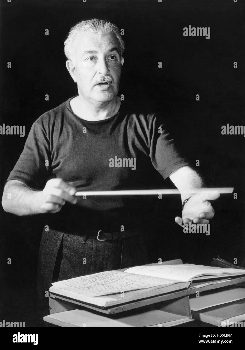 Arthur Fiedler, conducting the NBC Symphony Orchestra for a summer ...