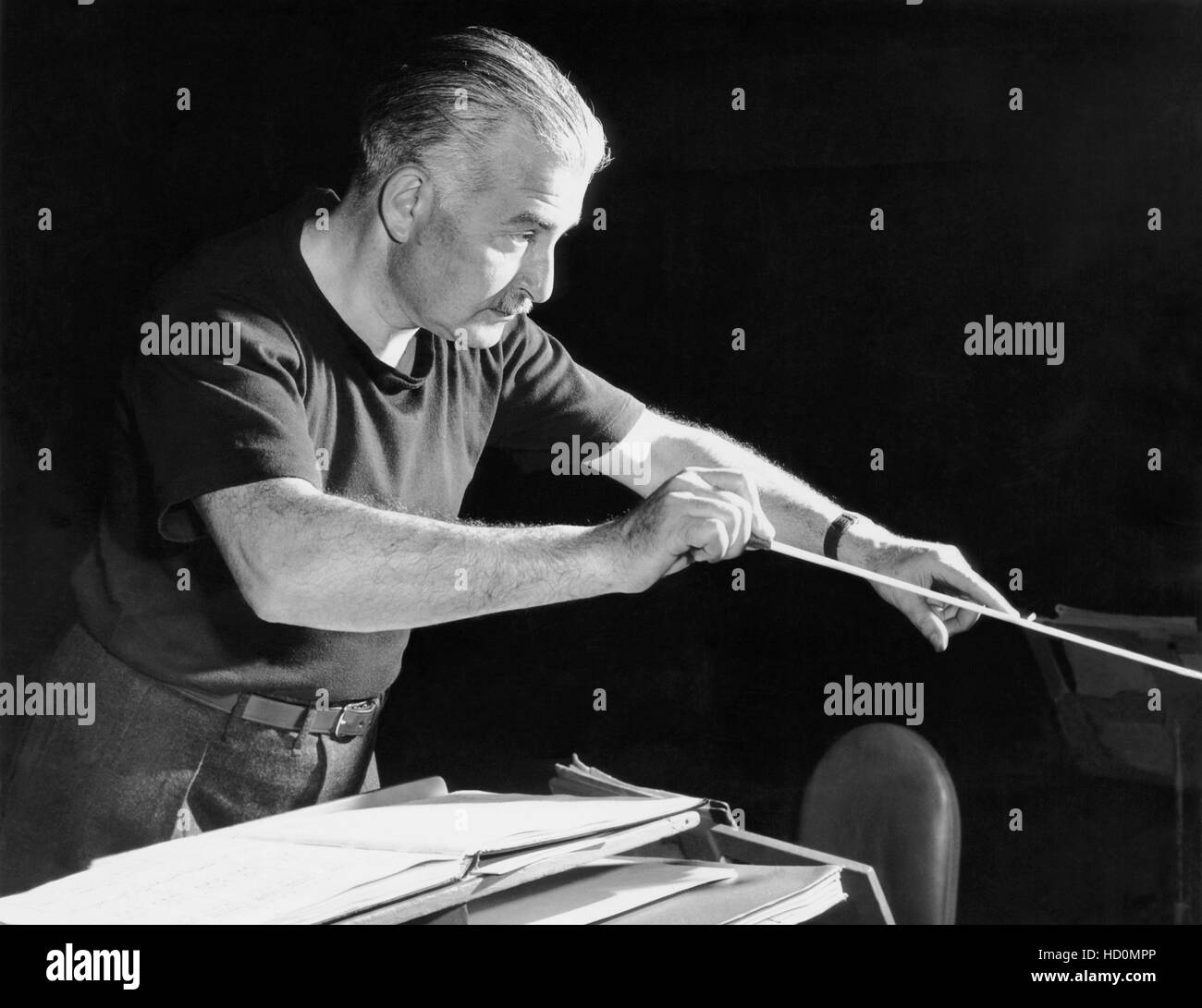 Arthur Fiedler, conducting the NBC Symphony Orchestra for a summer ...