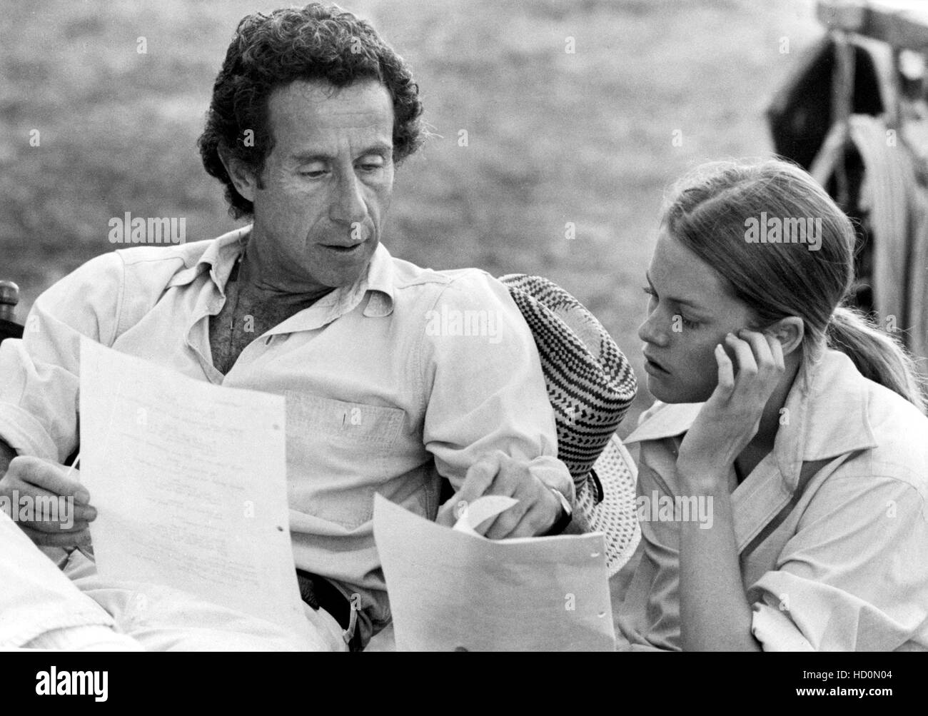 NIGHT MOVES, Director Arthur Penn with Melanie Griffith on the set ...