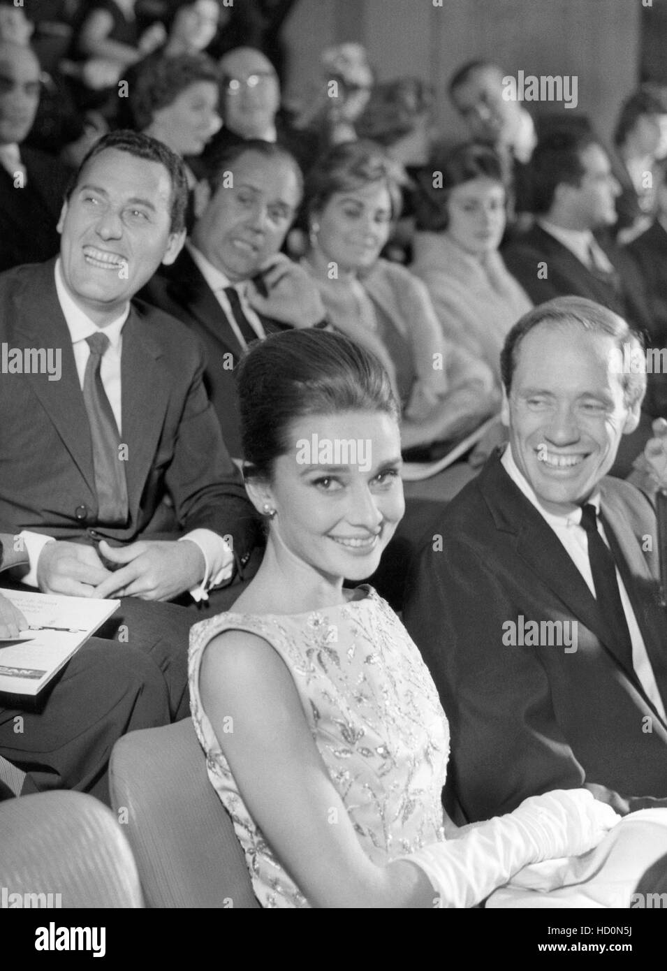 Audrey Hepburn, husband Mel Ferrer attend premiere of THE NUN'S STORY ...