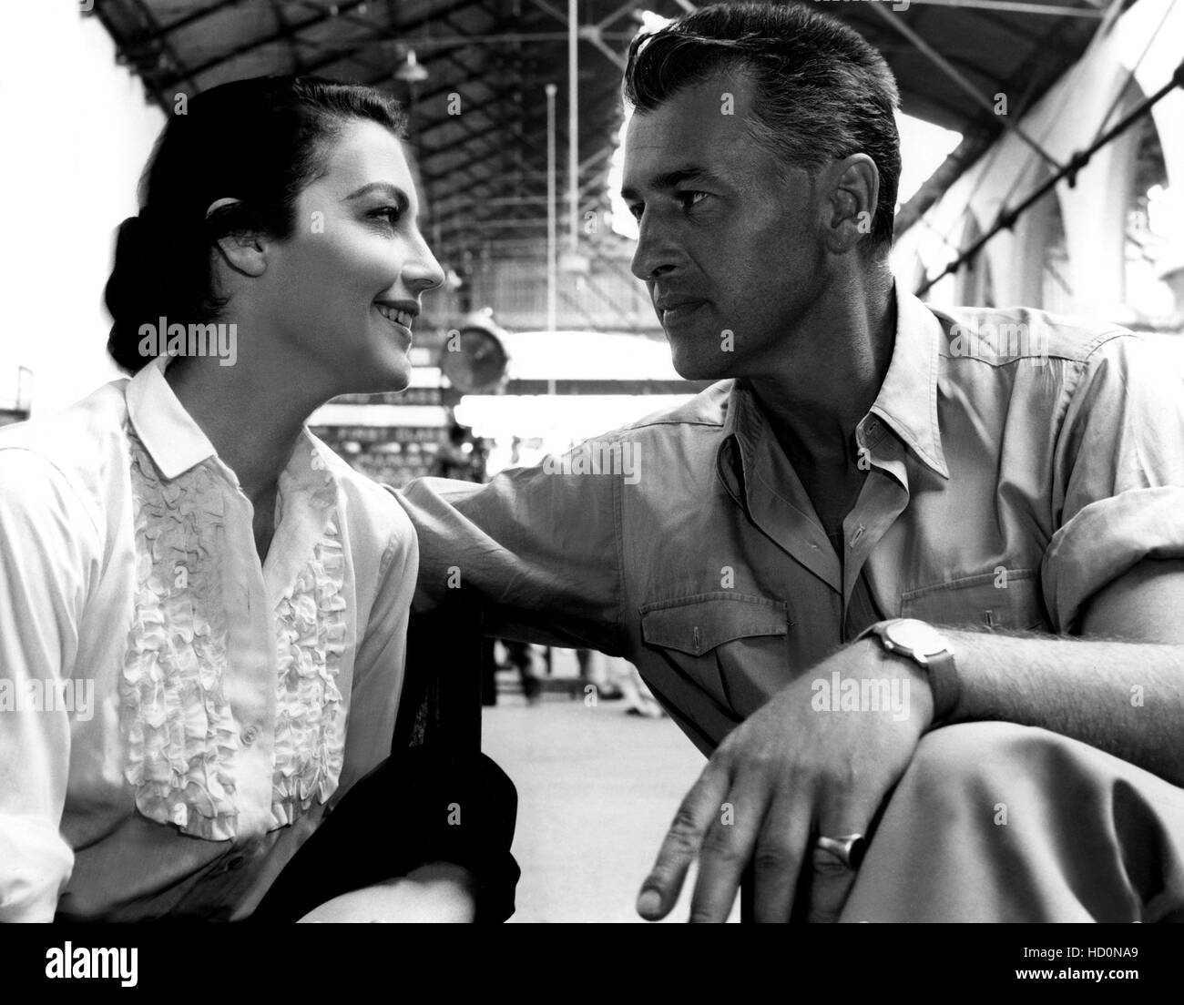 AVA GARDNER, with Stewart Granger on the set of the film "Bhowani ...
