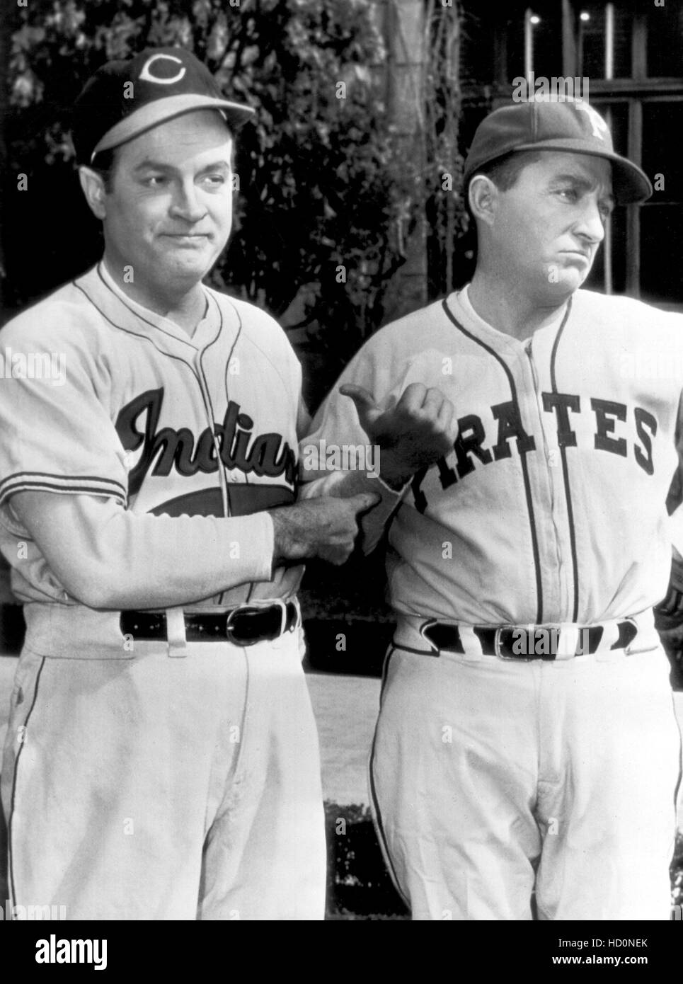 Bob Hope, Bing Crosby in the uniforms of the baseball teams they have ...