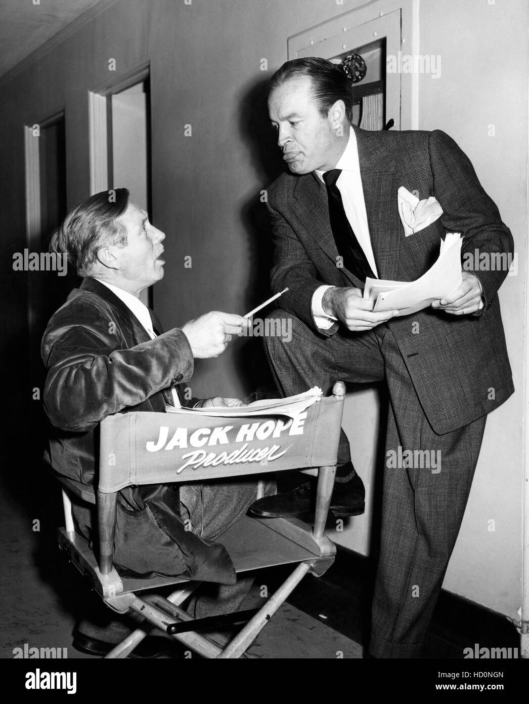 Bob Hope (right) with his producer and brother Jack Hope in a gag photo ...