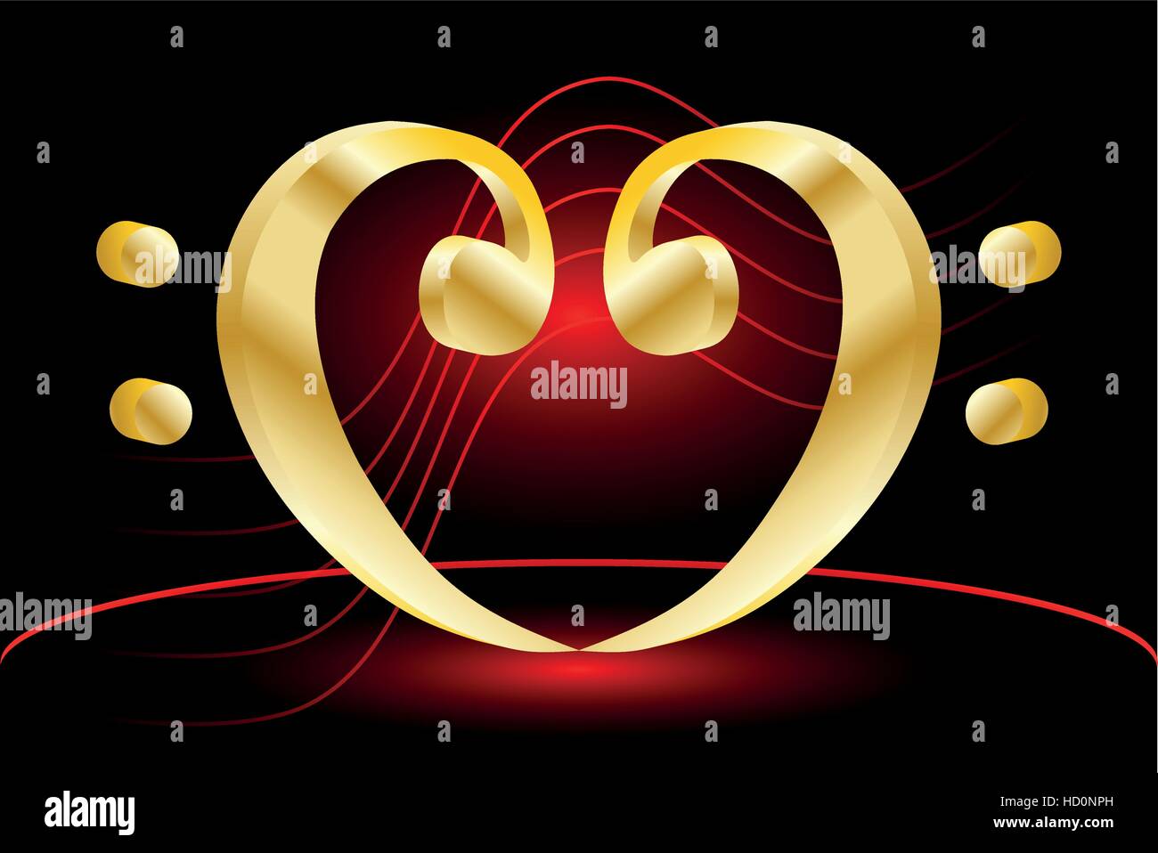Heart - bass clef, Music note stave and heart bass clef Stock Vector ...