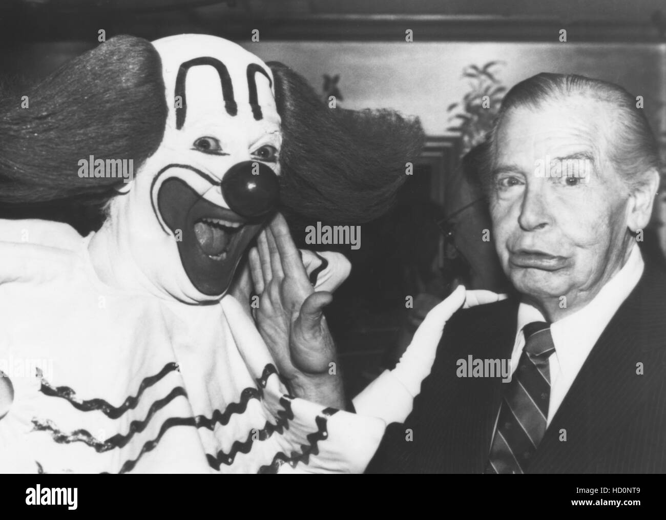Larry Harmon, aka, Bozo the Clown with his mentor, Milton Berle, ca ...