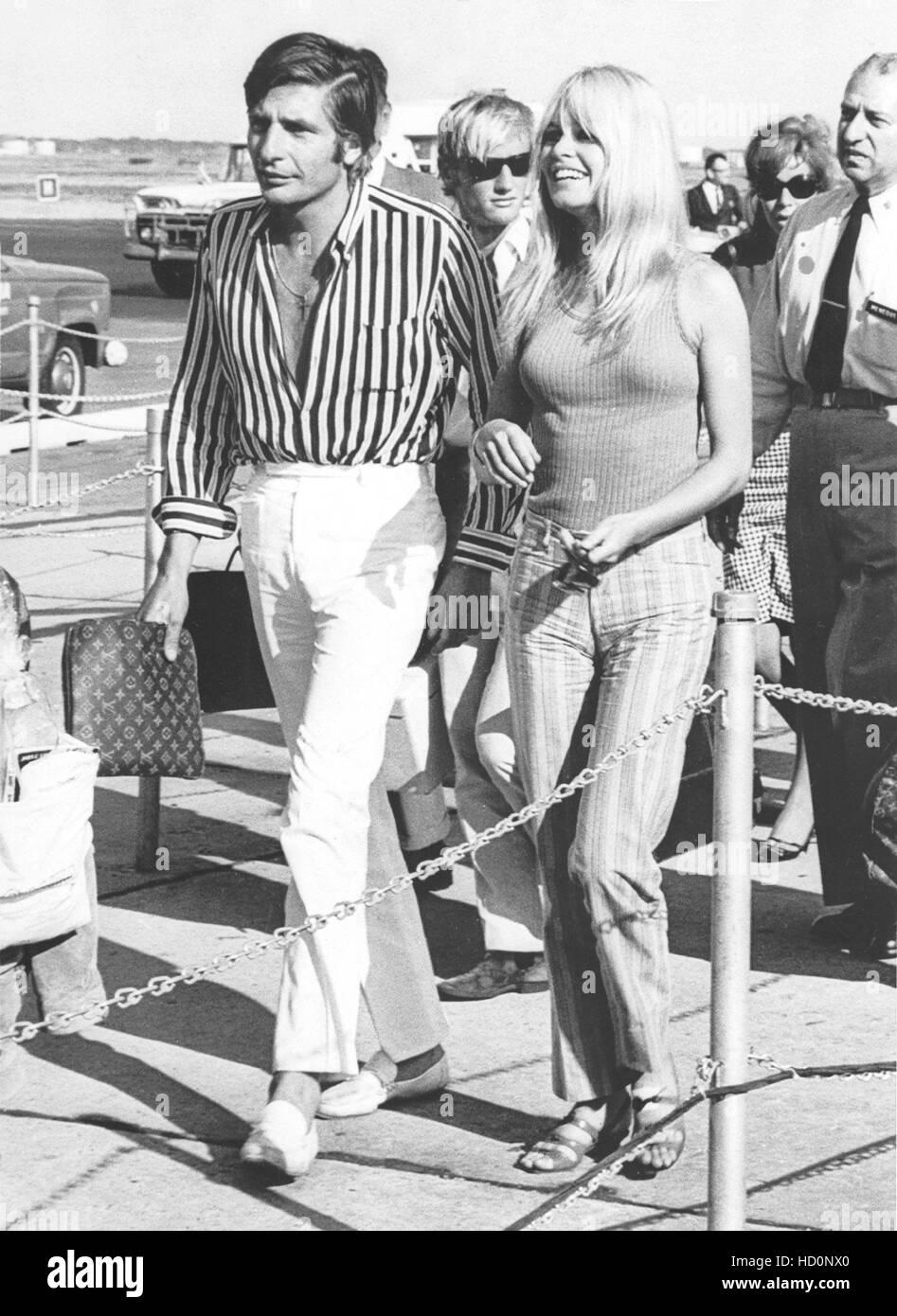 Brigitte Bardot and Gunther Sachs von Opel at Kennedy Int'l Airport ...