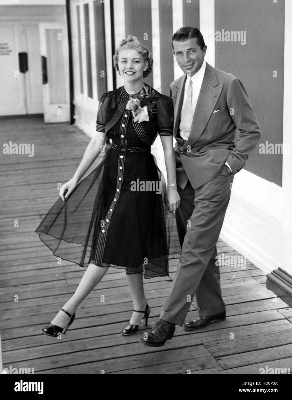 From left: Marilyn Meseke (Miss America 1938), Bruce Cabot learning the ...