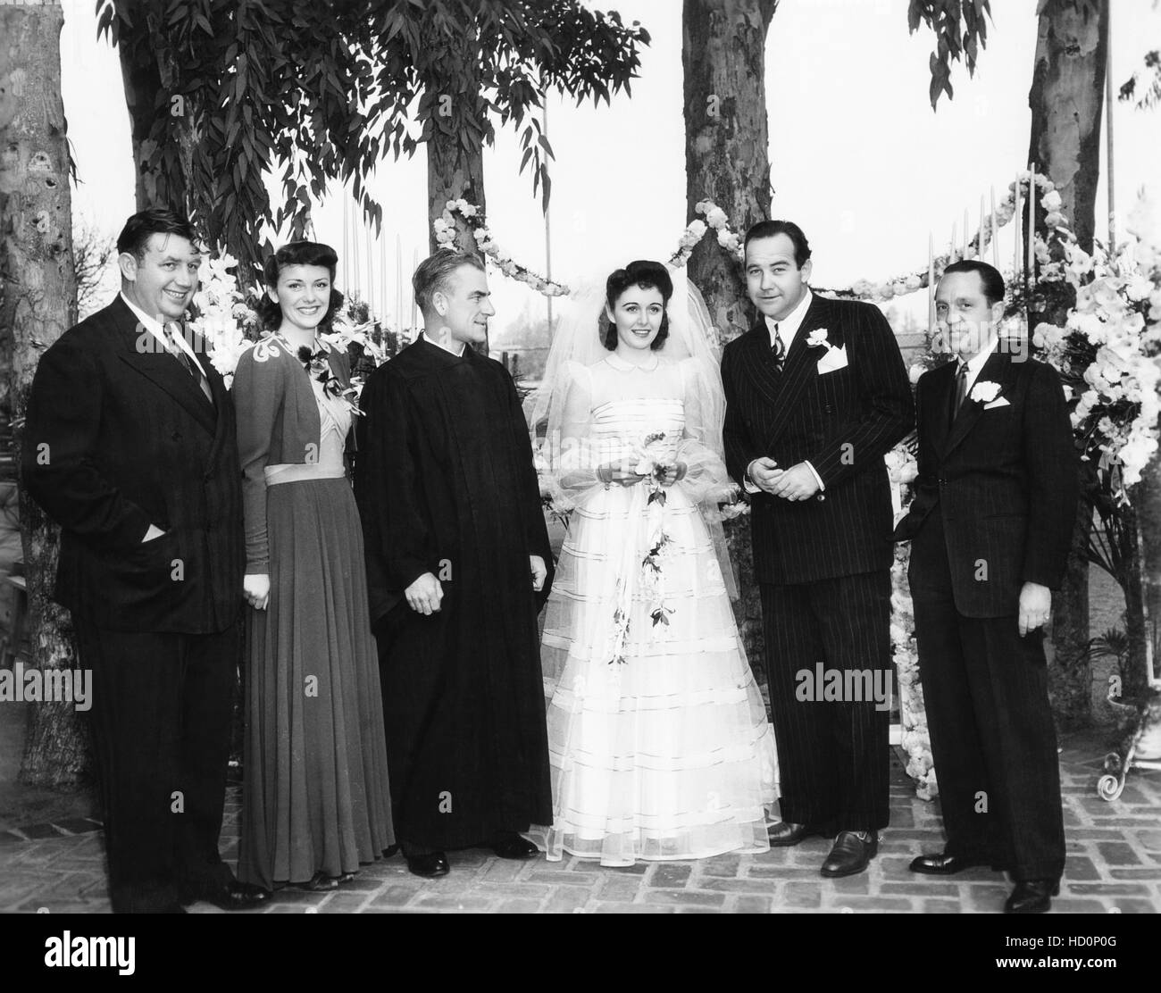 At the North Hollywood wedding of Broderick Crawford and his first wife ...