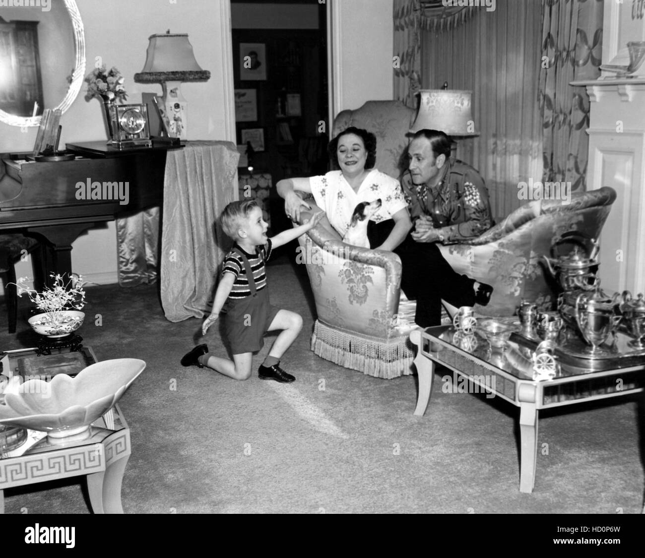 From left: Bud Abbott, Jr., Betty Abbott, Bud Abbott, at home, 1945 ...
