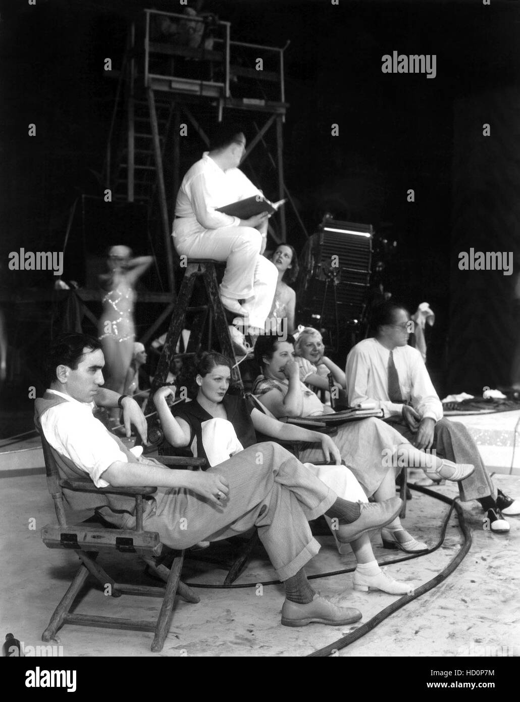 FOOTLIGHT PARADE, Busby Berkeley, Merna Kennedy on the set, 1933 Stock ...