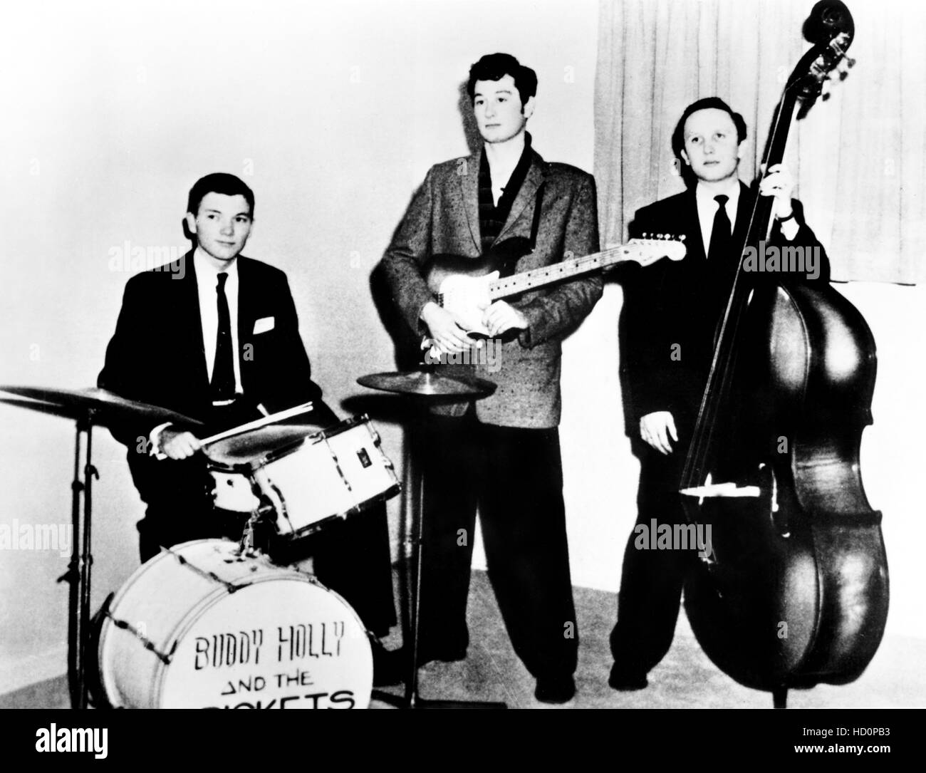 Buddy Holly & The Crickets, (from left) Jerry Allison, Buddy Holly, and ...