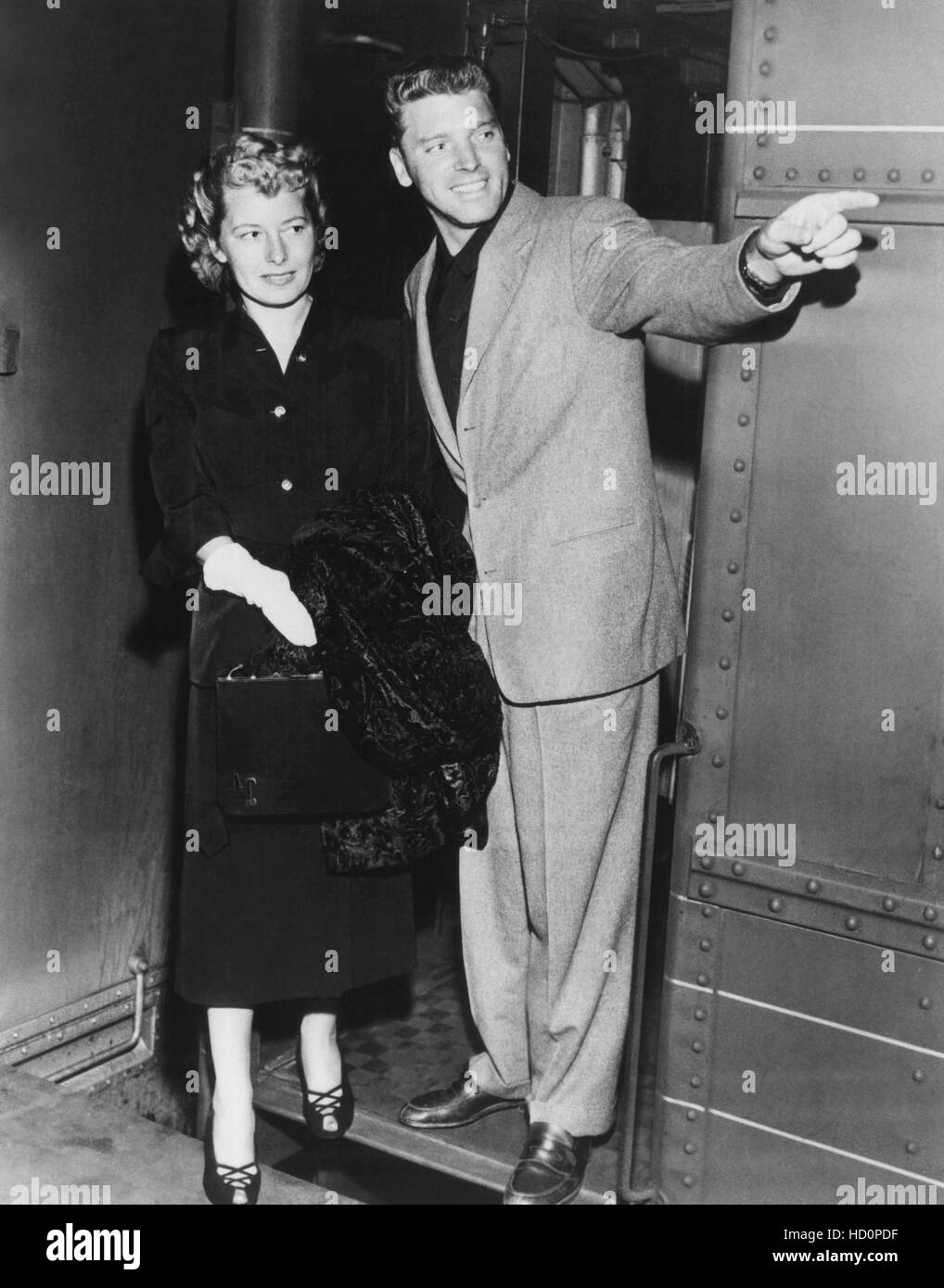 Burt Lancaster right And Wife Norma Anderson Arriving In New York Burt Lancaster right And Wife Norma Anderson Arriving In New York