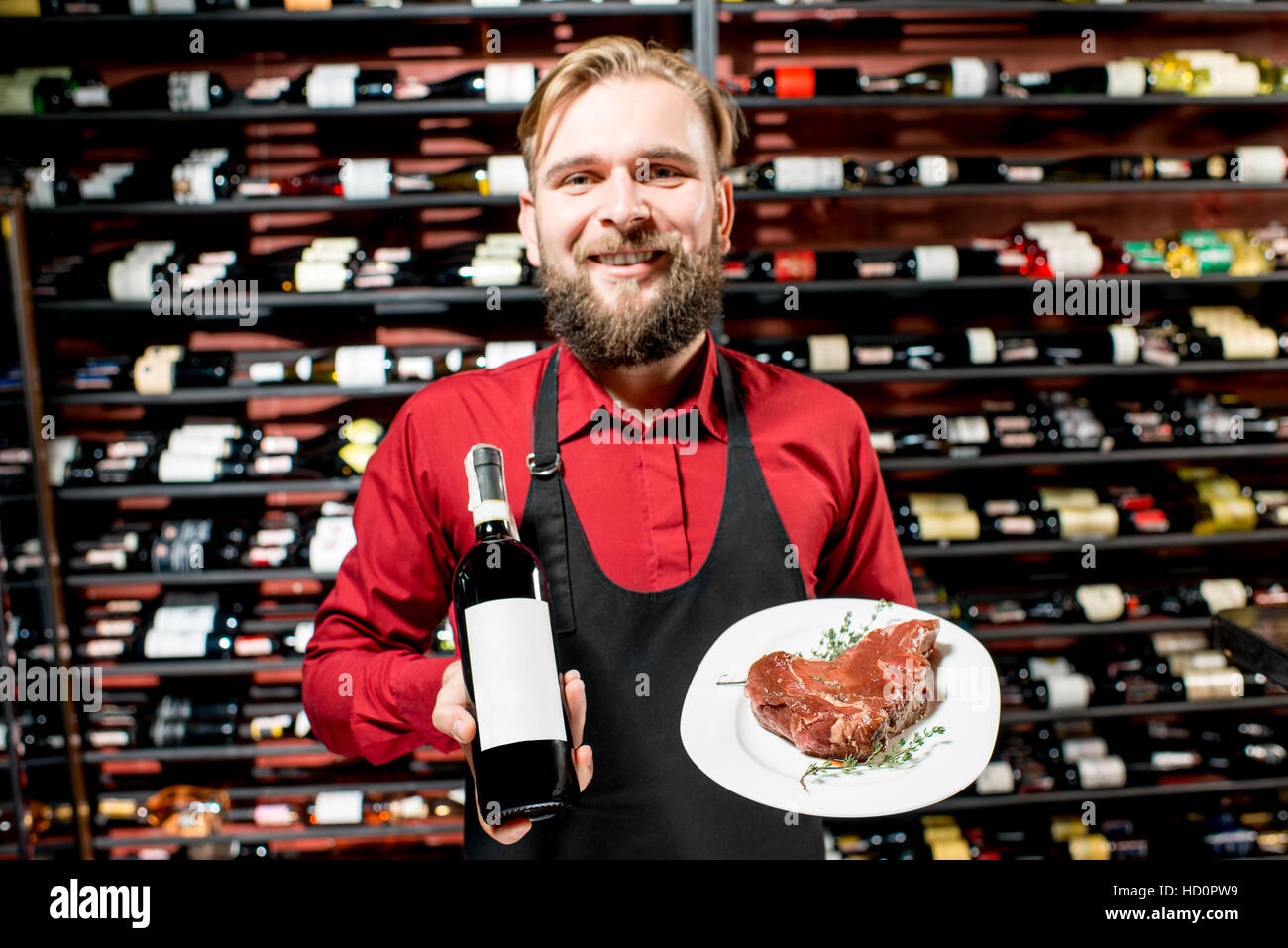 Portrait of food seller Stock Photo - Alamy