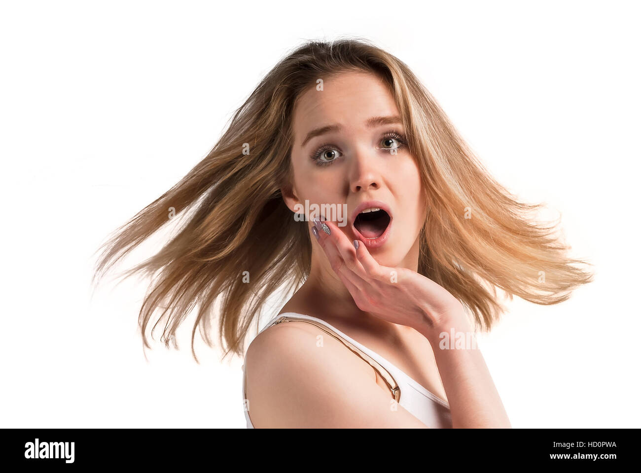 Woman and surprised hi-res stock photography and images - Alamy