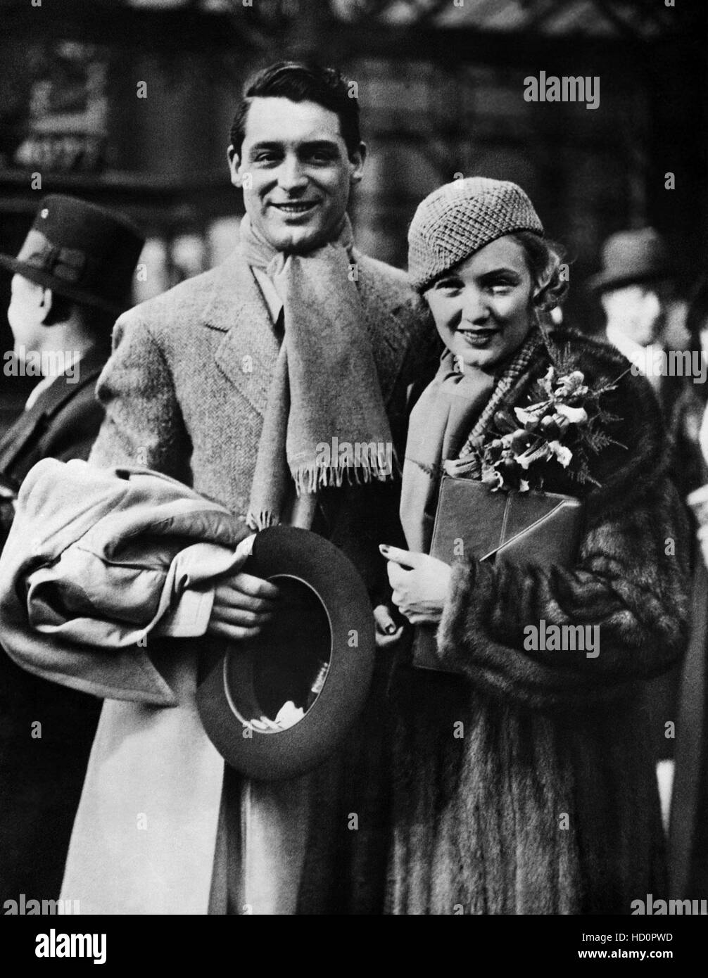 Newlyweds CARY GRANT and VIRGINIA CHERRILL shortly after their London ...