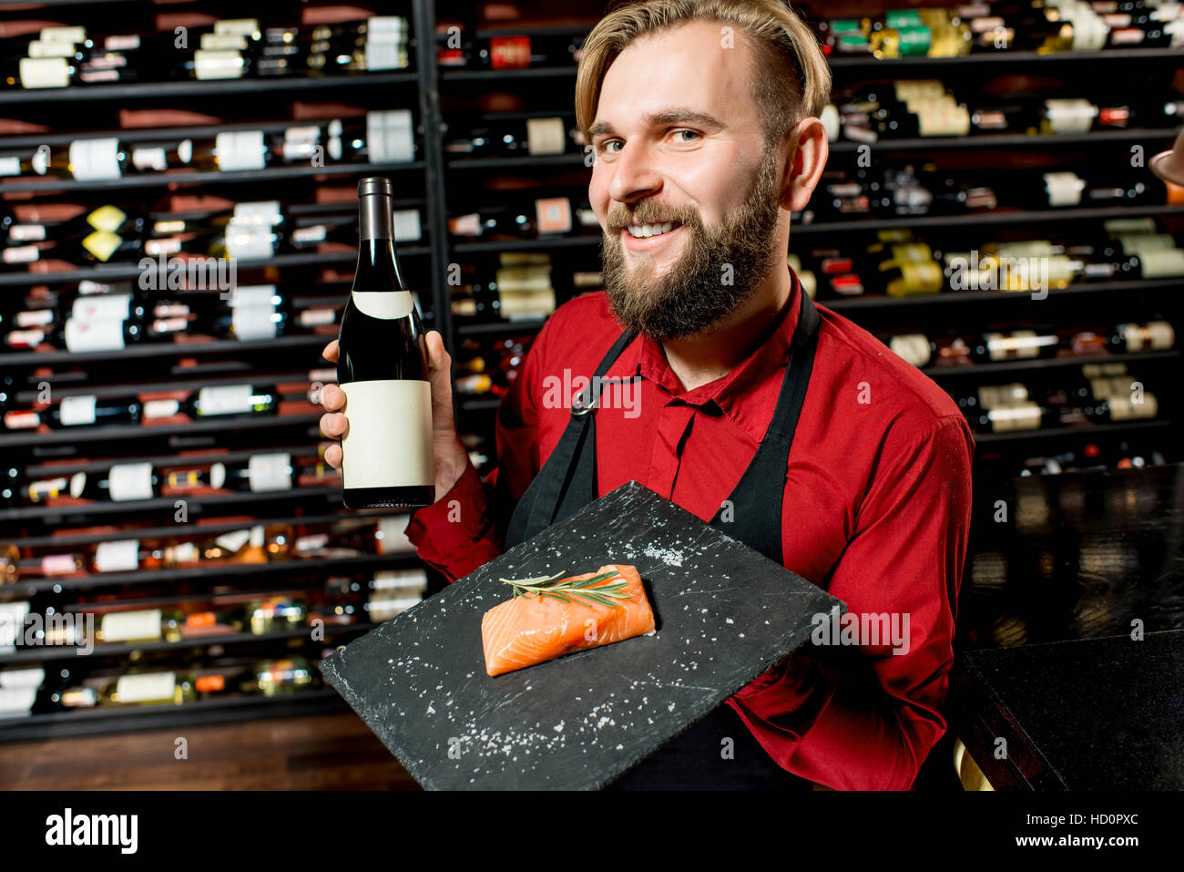 Portrait of food seller Stock Photo - Alamy