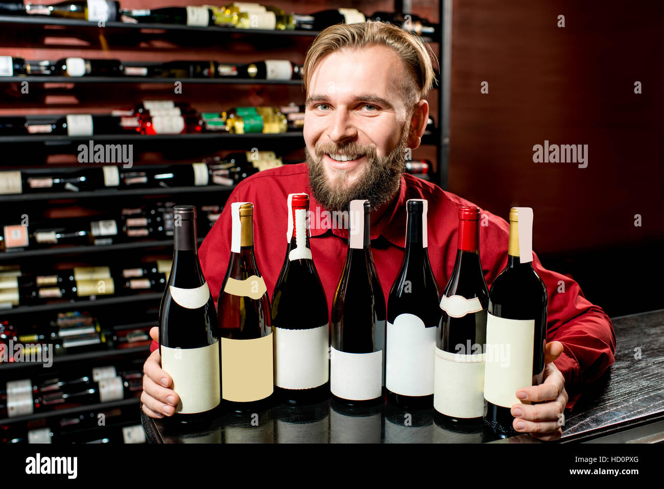 Portrait of Sommelier Stock Photo - Alamy