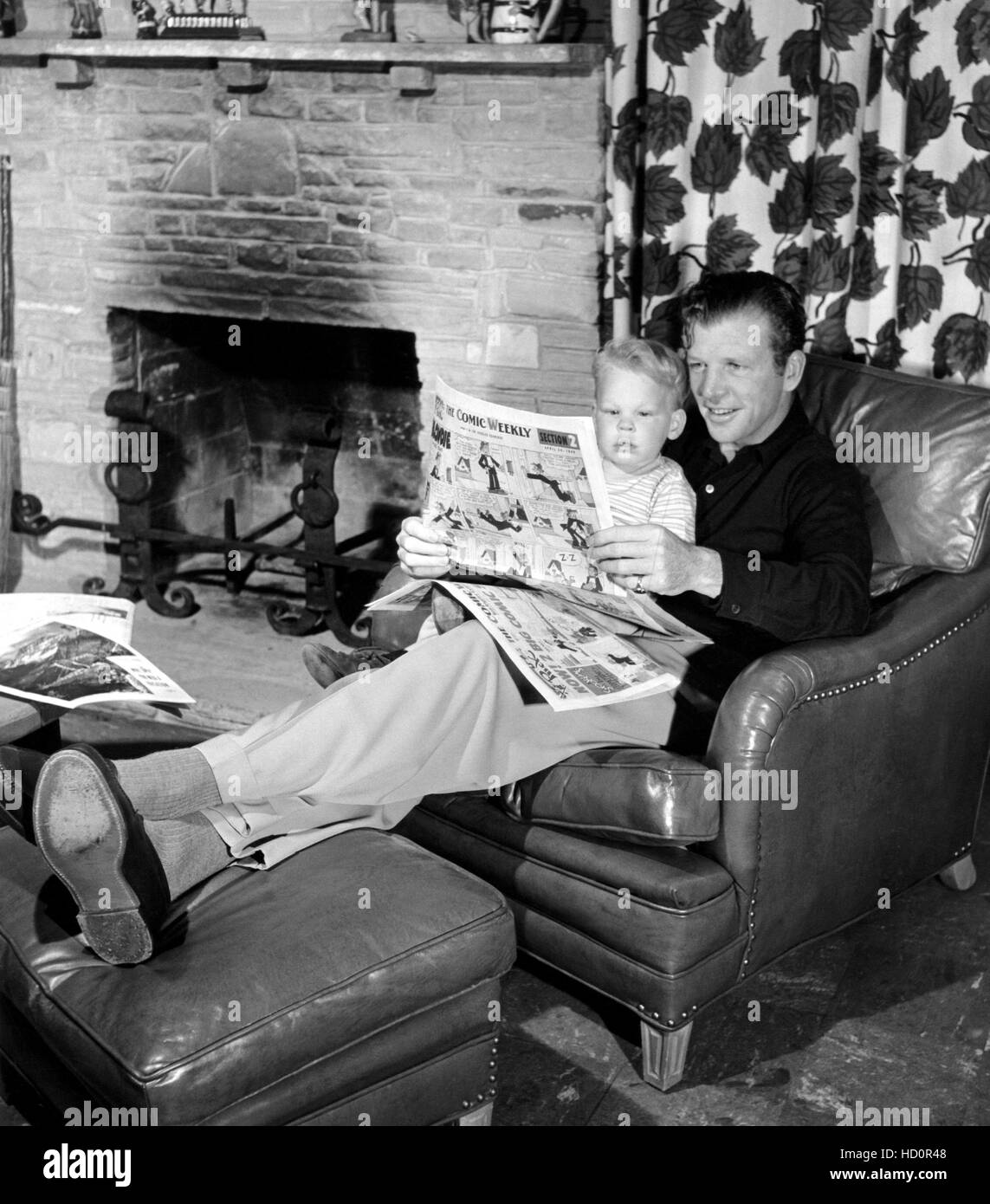 Back to front: Dan Dailey relaxing at home with his son, Dan Dailey, Jr ...