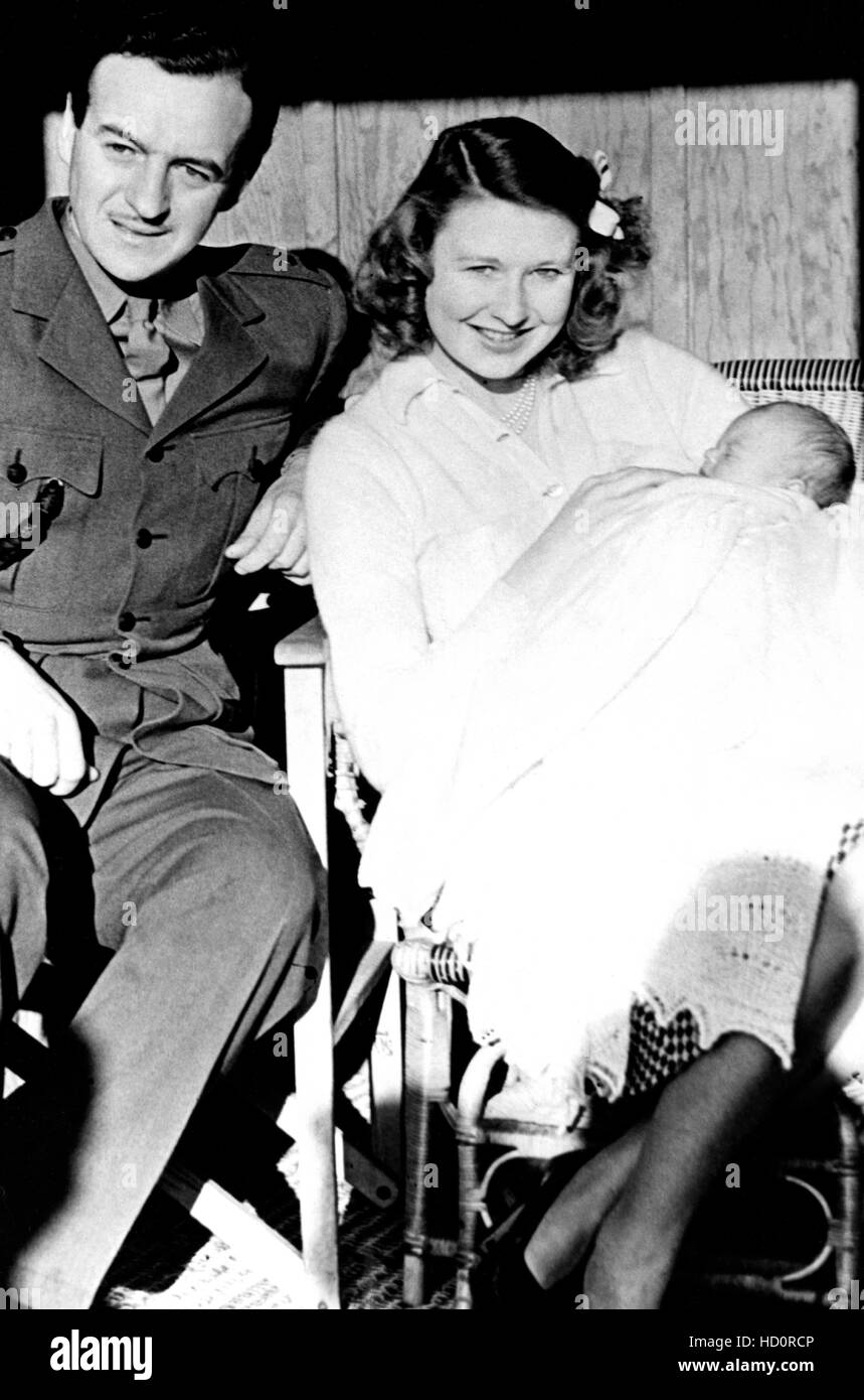 David Niven, wife Primula, son David, Jr., 1943 Stock Photo - Alamy