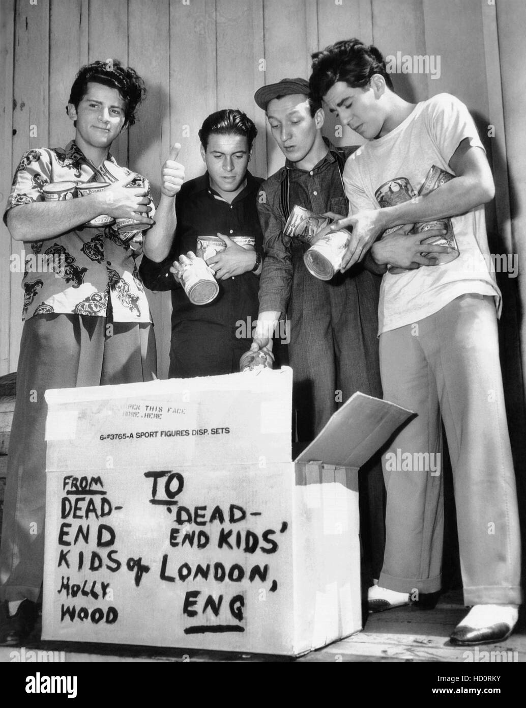 The Dead End Kids, contributing to the Bundles for Britain drive, from ...
