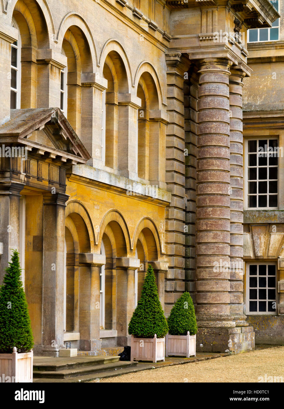 Entrance Door and Arched Windows at Grimsthorpe Castle in Lincolnshire ...