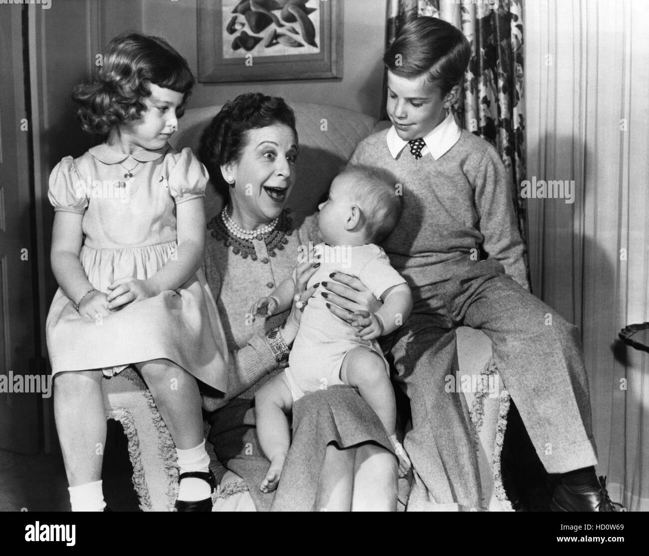 Fanny Brice, with her grandchildren, Wendy Stark, John Brice, Peter ...