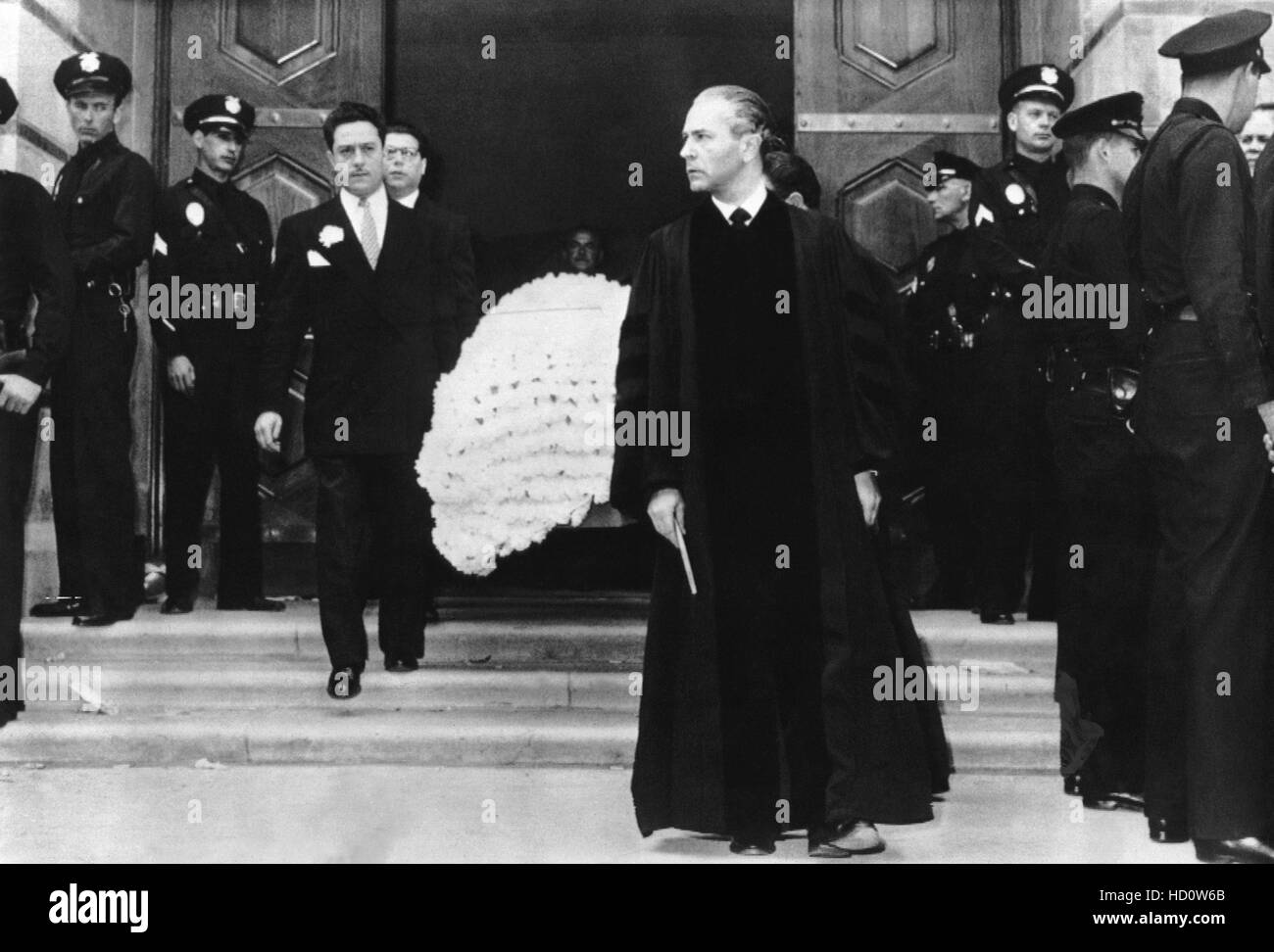 Max Nussbaum, 'Rabbi to the Stars,' at the funeral of Fanny Brice, Temple Israel, Hollywood, May ...