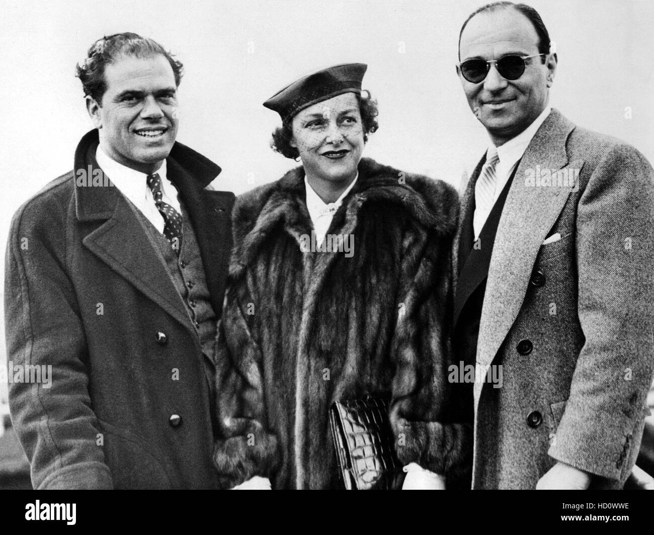 Frank Capra, Mrs. Frank Capra, Robert Riskin in London for premiere of ...