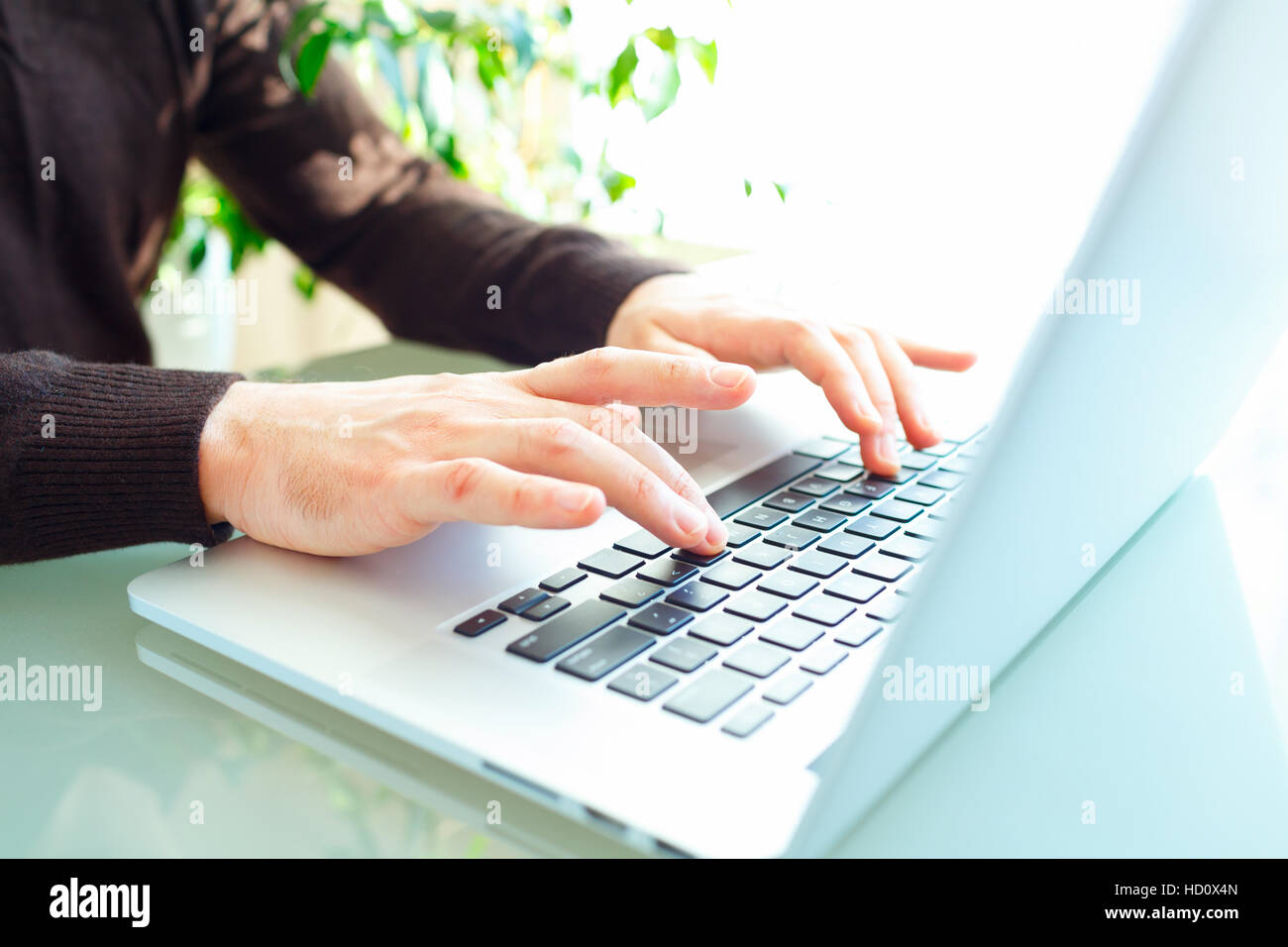 Male hands or men office worker typing on the keyboard Stock Photo - Alamy