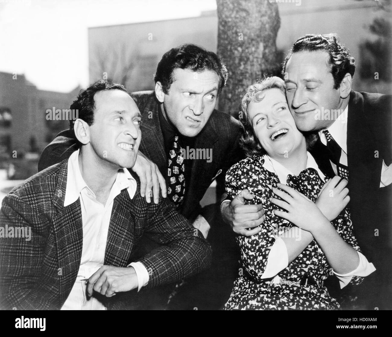 From left: Jimmy Ritz, Harry Ritz, Gracie Fields, Al Ritz, clowning ...