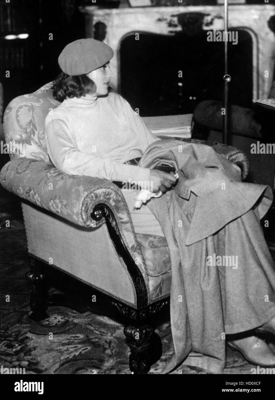 Greta Garbo, on the MS Gripsholm en route to Sweden, summer 1932 Stock ...