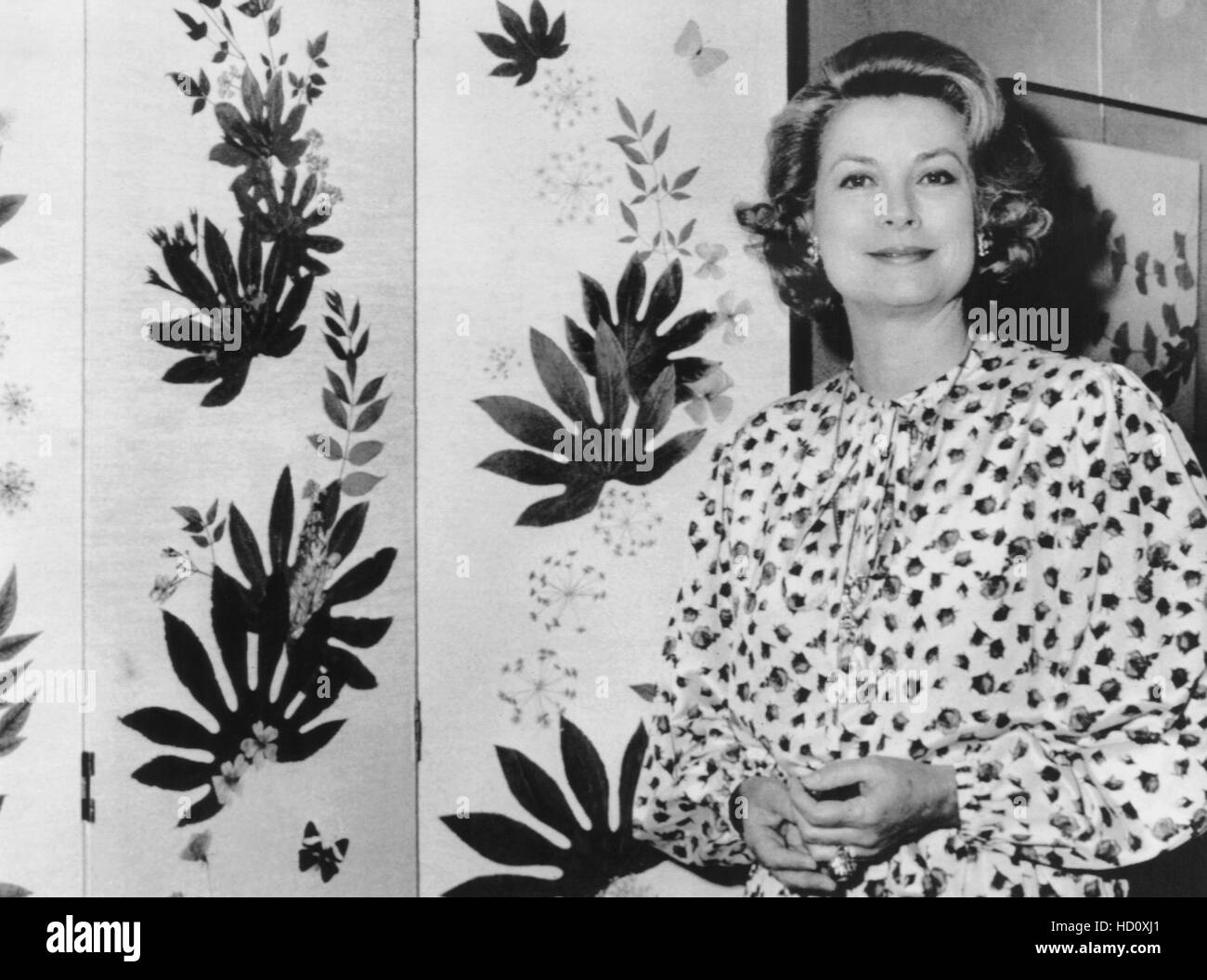 Princess Grace Kelly of Monaco with one of her collages of dried ...
