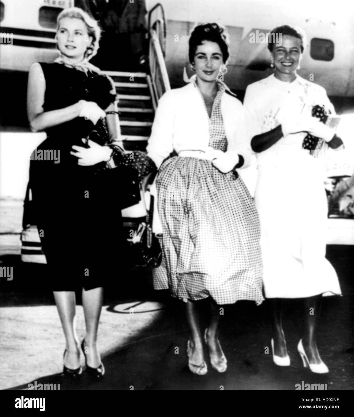 Grace Kelly, Elizabeth Taylor, & Laraine Day, all arriving on a TWA ...