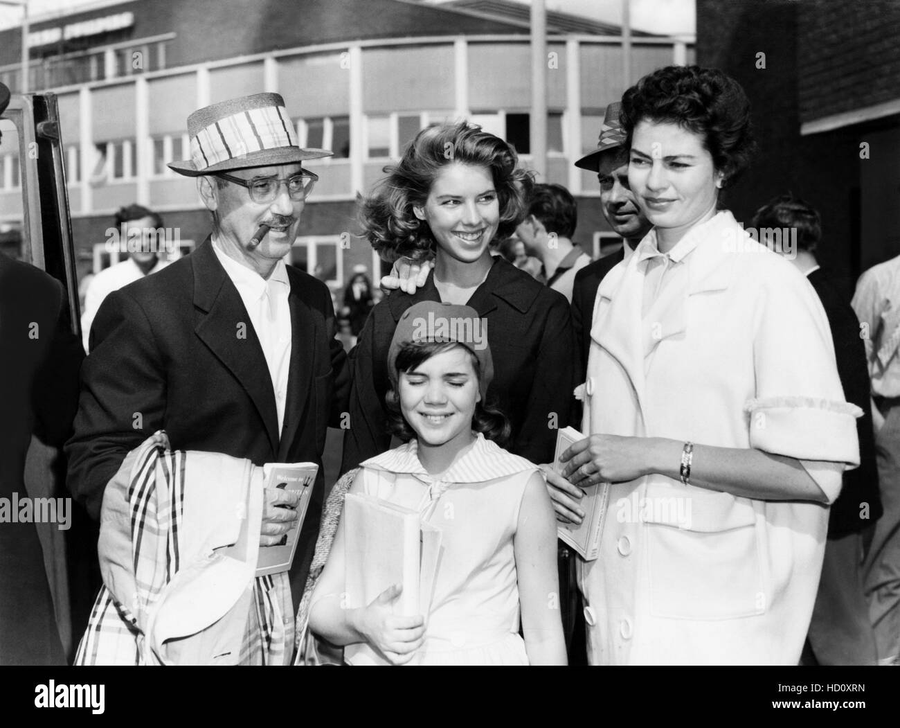 Groucho Marx, left, with his third wife, Eden Marx, right, his daughter ...