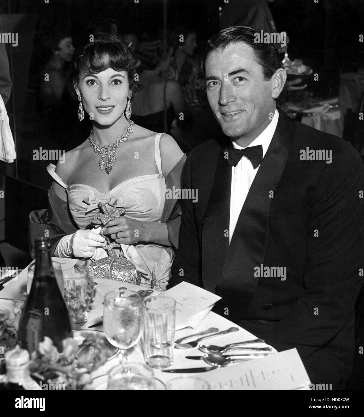 Gregory Peck with his wife, Veronique, late 1950s Stock Photo - Alamy