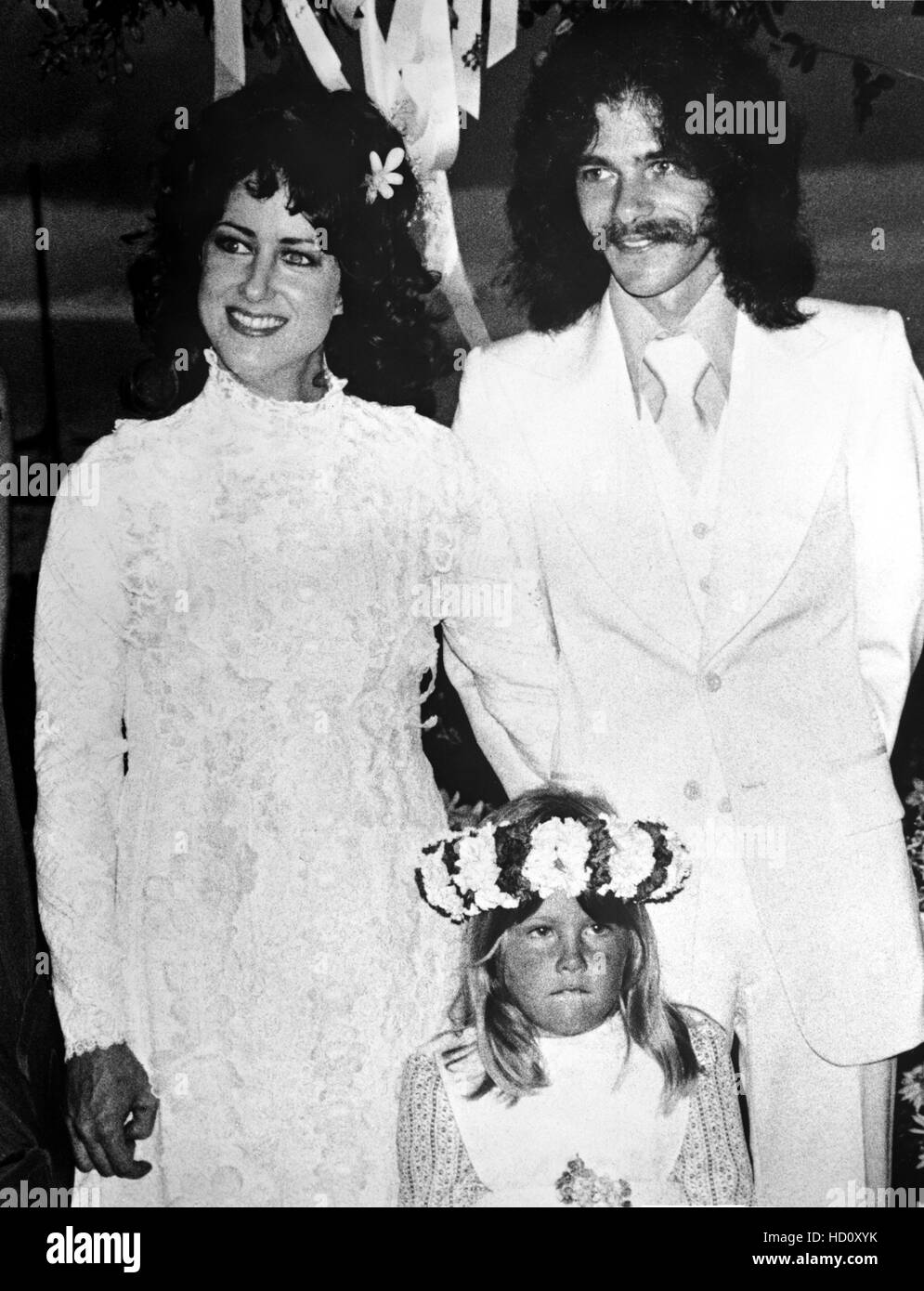 Grace Slick with her daughter China at her wedding to Skip Johnson ...