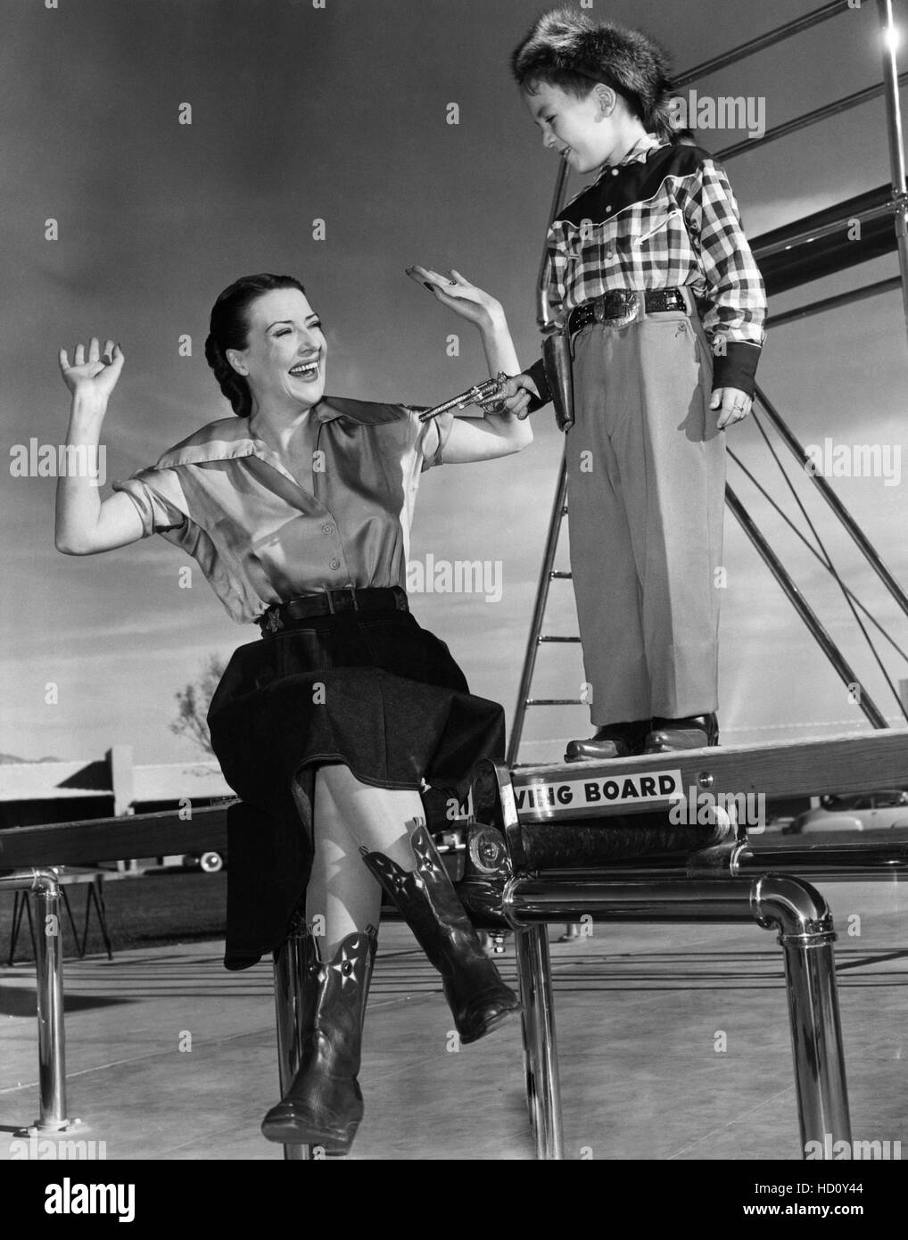 Gypsy Rose Lee, and her son, Erik Lee Preminger, at Wilbur Clark's Desert Inn, Las Vegas ...