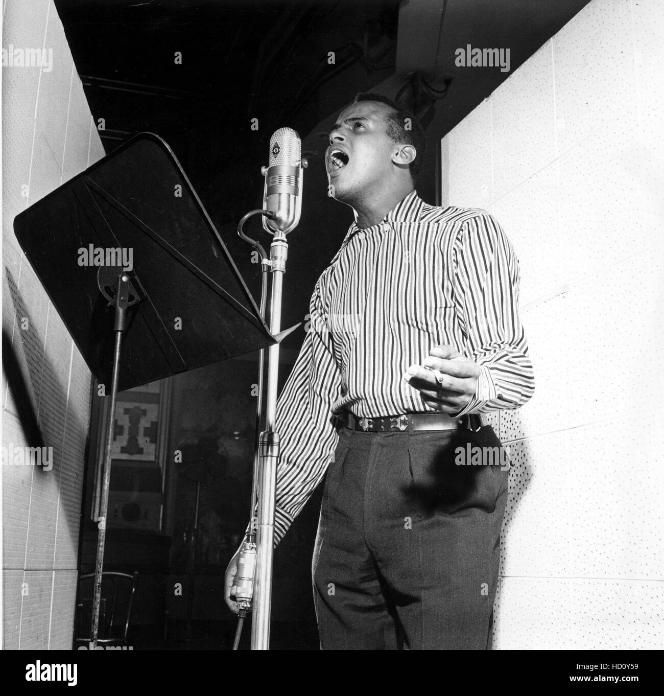 Harry Belafonte, RCA recording studio, May 1960 Stock Photo - Alamy