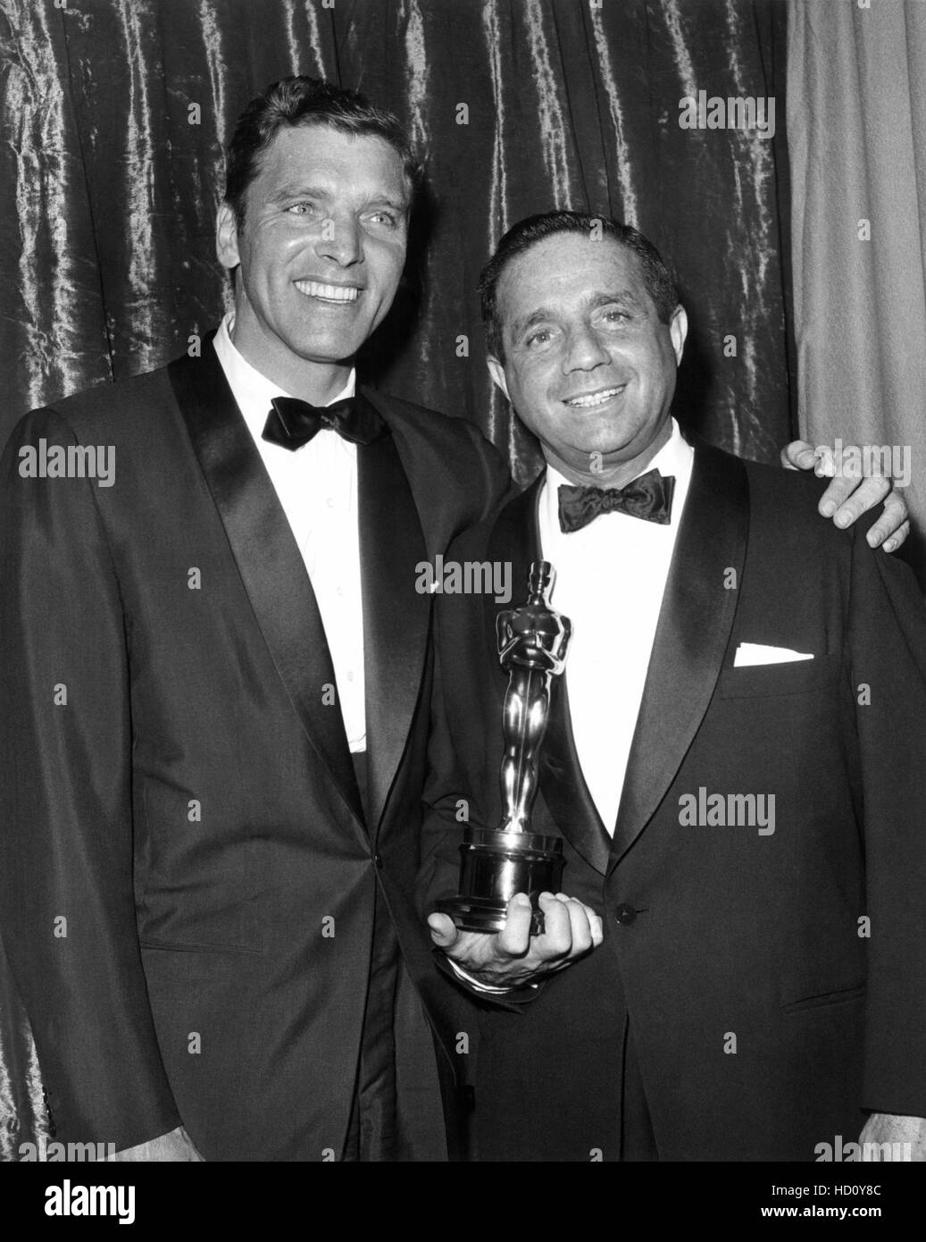 Burt Lancaster and Harold Hecht with Oscar for Best Picture for MARTY ...