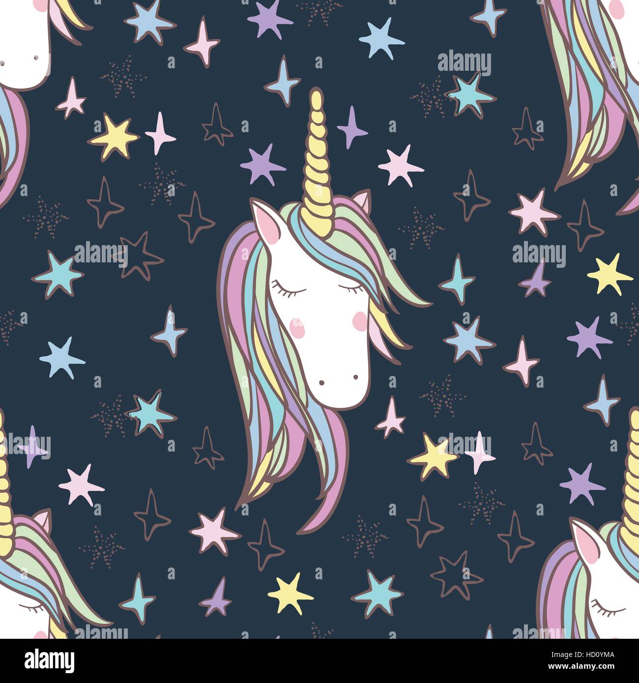 Unicorn Rainbow seamless pattern Stock Vector Image & Art - Alamy