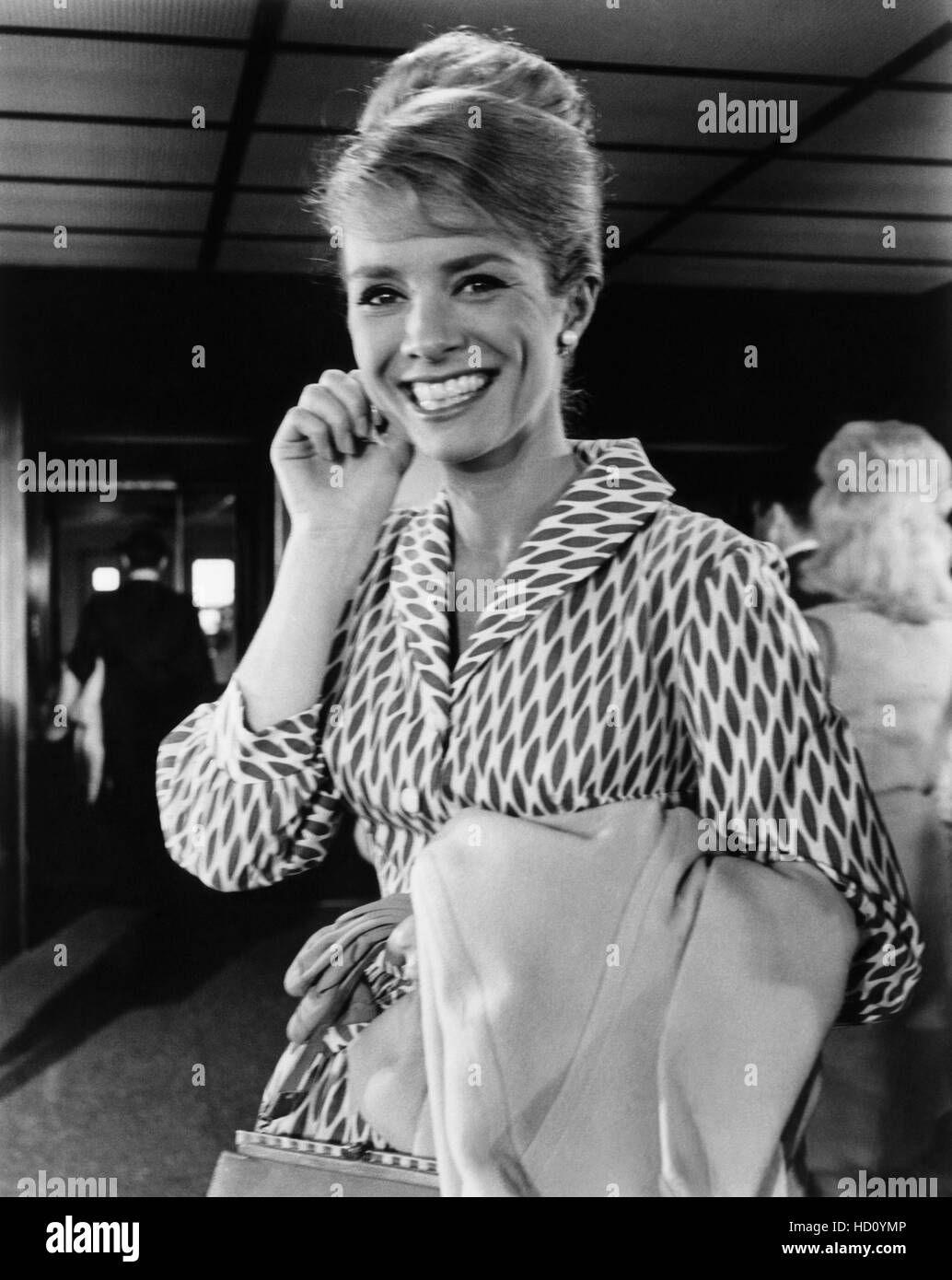 Inger Stevens, at Dulles Airport, Washington, D.C., June 1963 Stock ...